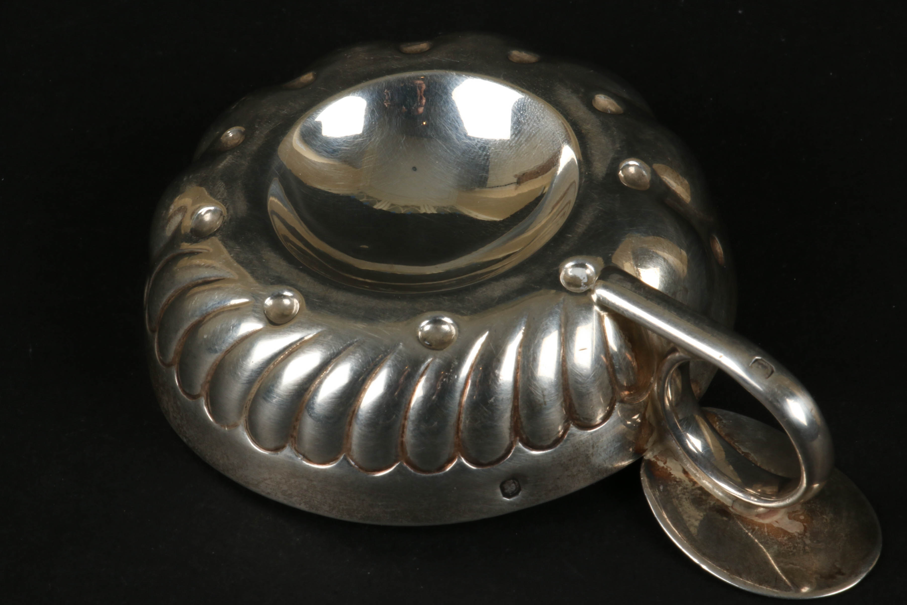 French Sterling Silver Tastevin with Monogrammed Finger Rest | EBTH