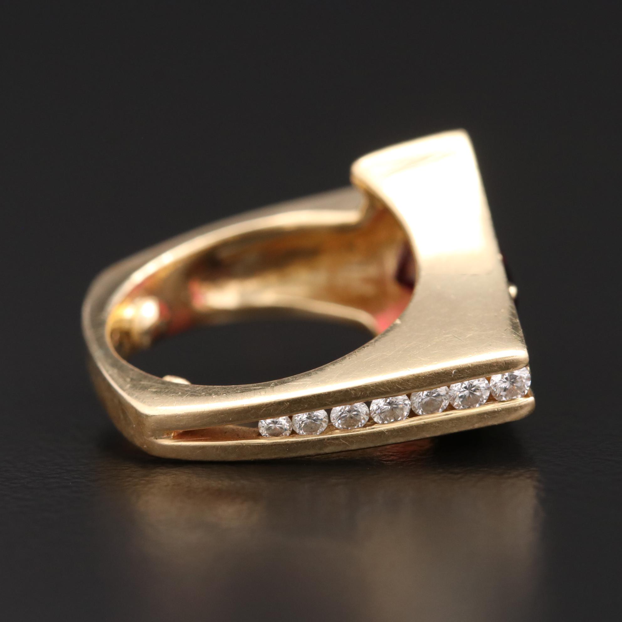 John Atencio 18K Yellow Gold Garnet and Diamond Ring | EBTH
