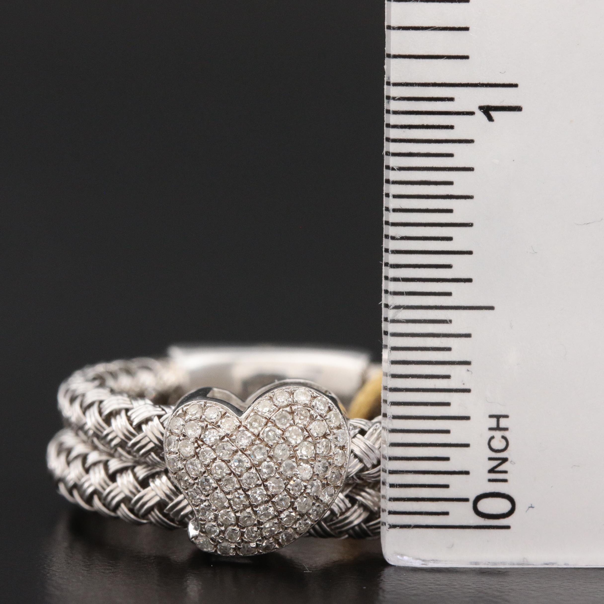 EFFY Sterling Silver Diamond Heart Ring | EBTH