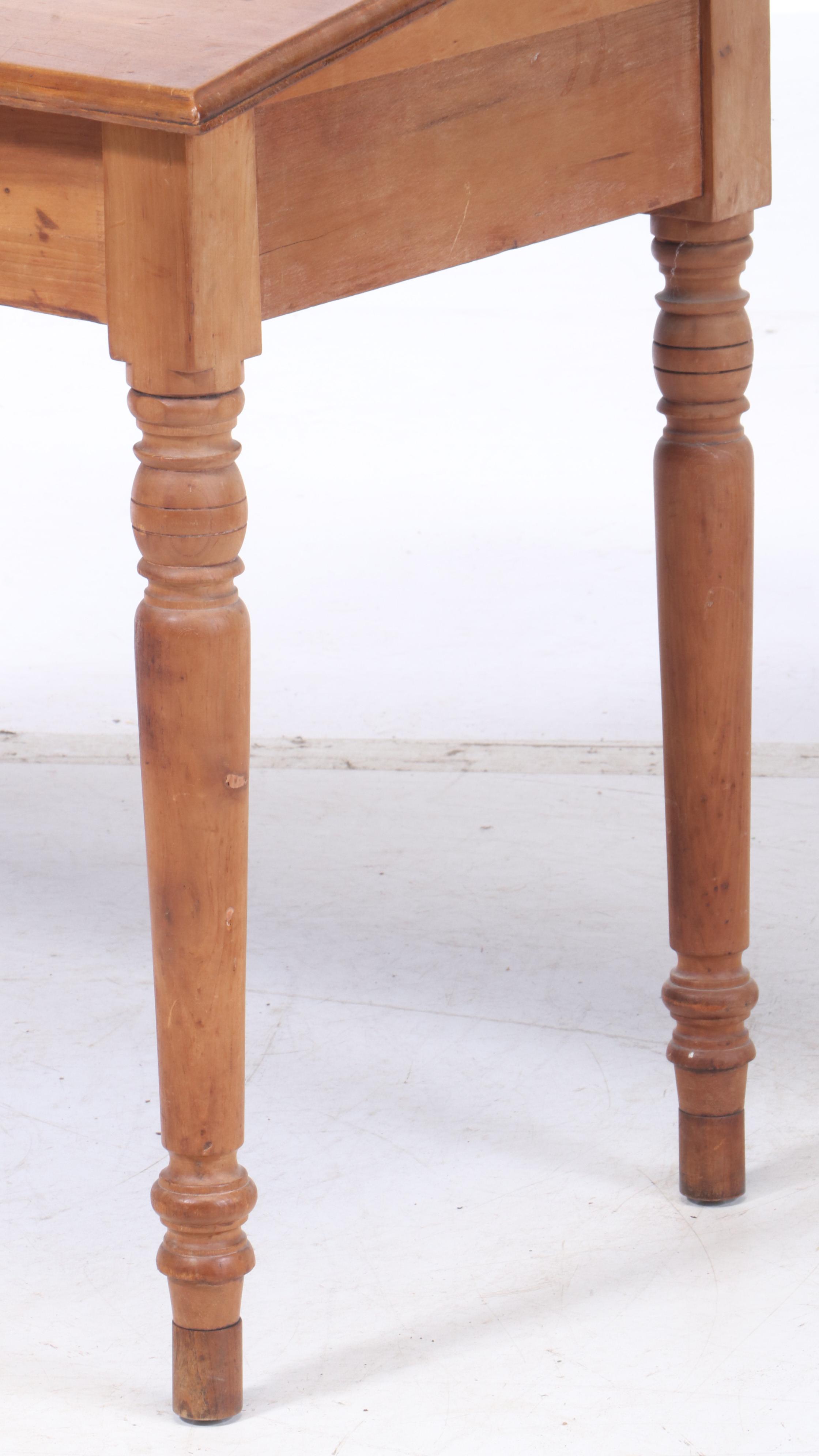 American Primitive Slanted Desk with Inkwell, Mid-19th Century | EBTH