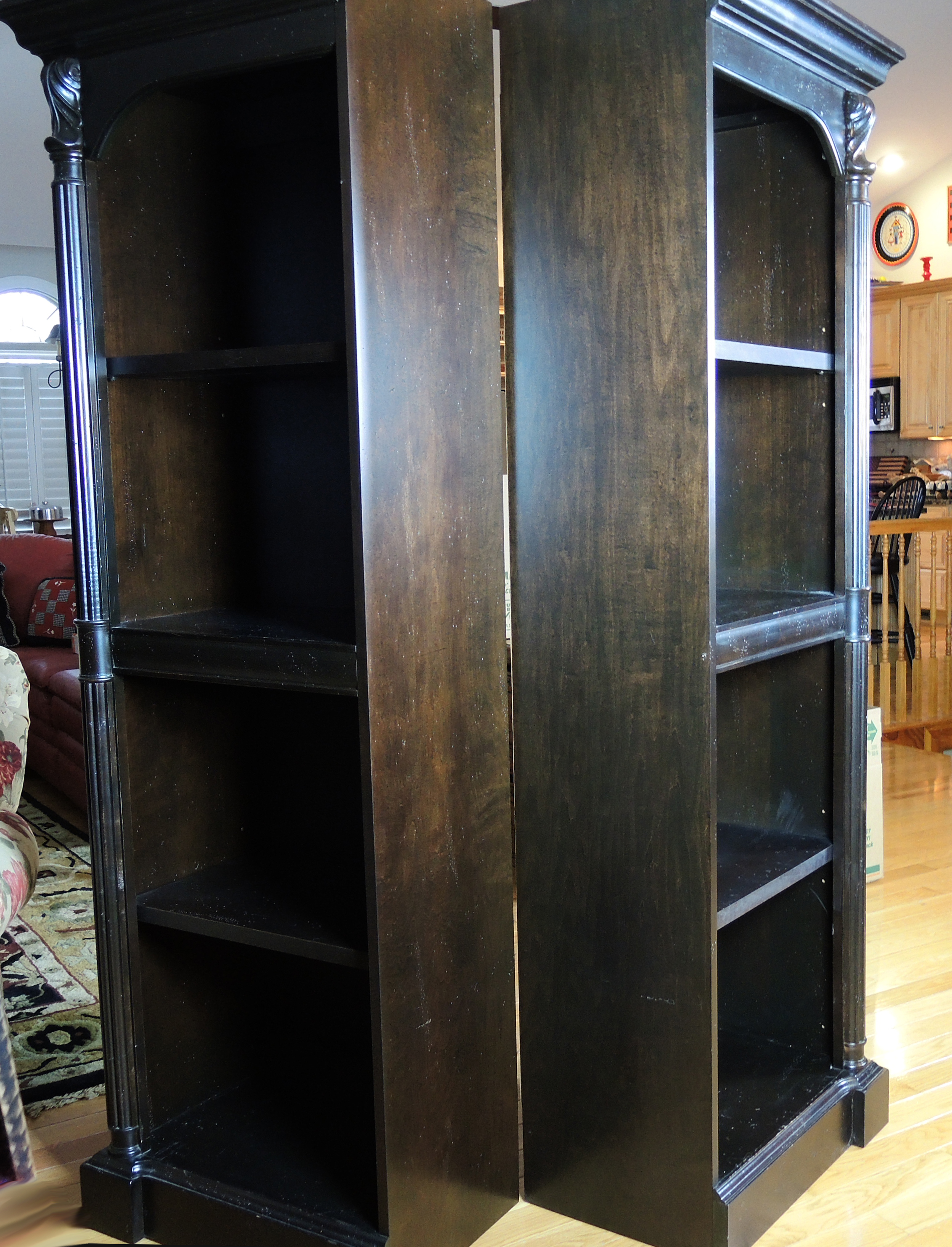 Broyhill "Charlestowne Square" Two-Piece Wooden Bookcase | EBTH