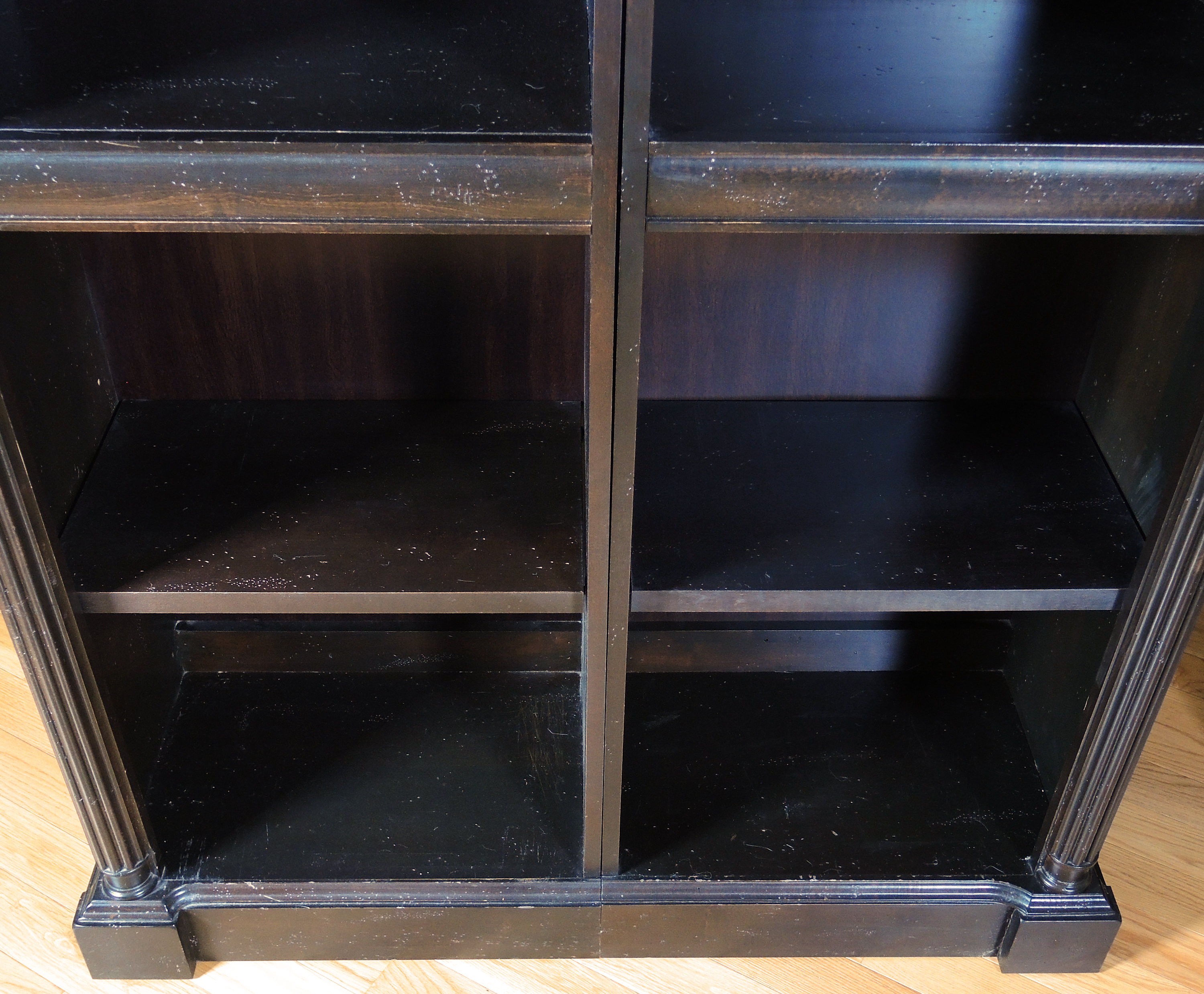 Broyhill "Charlestowne Square" Two-Piece Wooden Bookcase | EBTH