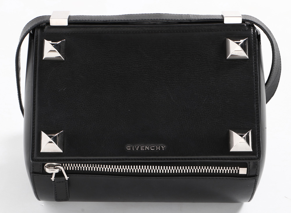 Givenchy Black Leather Studded Medium Pandora Box Bag | EBTH