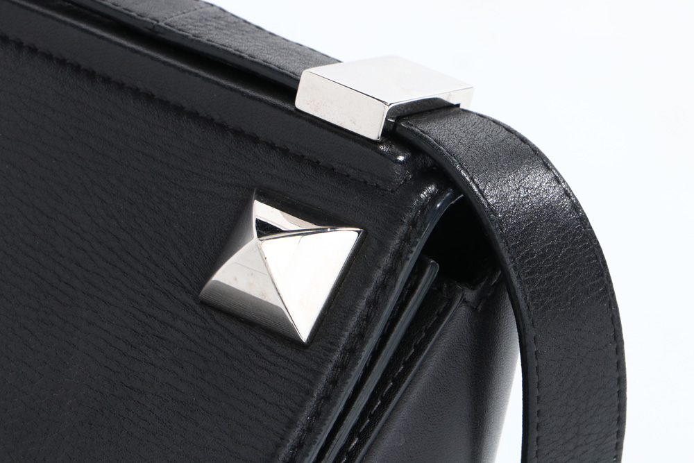 Givenchy Black Leather Studded Medium Pandora Box Bag | EBTH