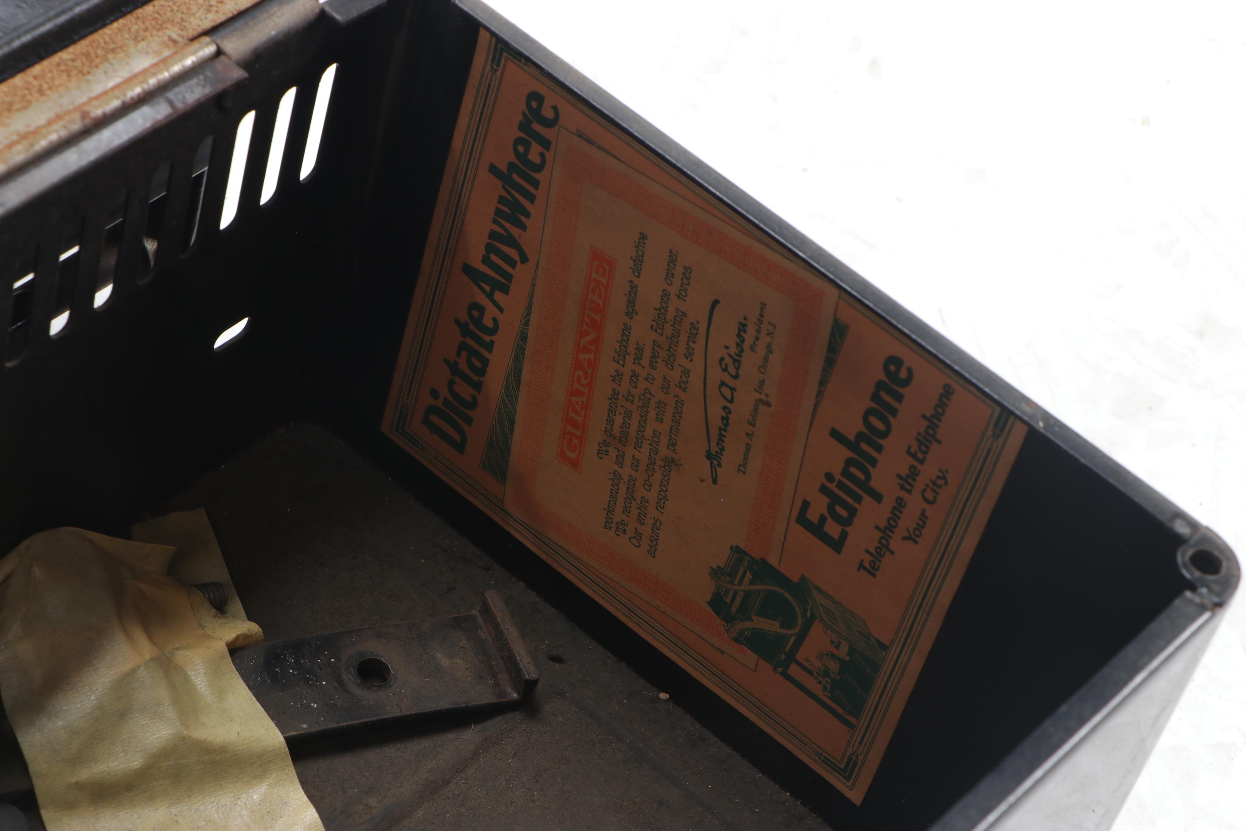 Thomas A. Edison Ediphone Dictation Machine, Early 20th Century | EBTH