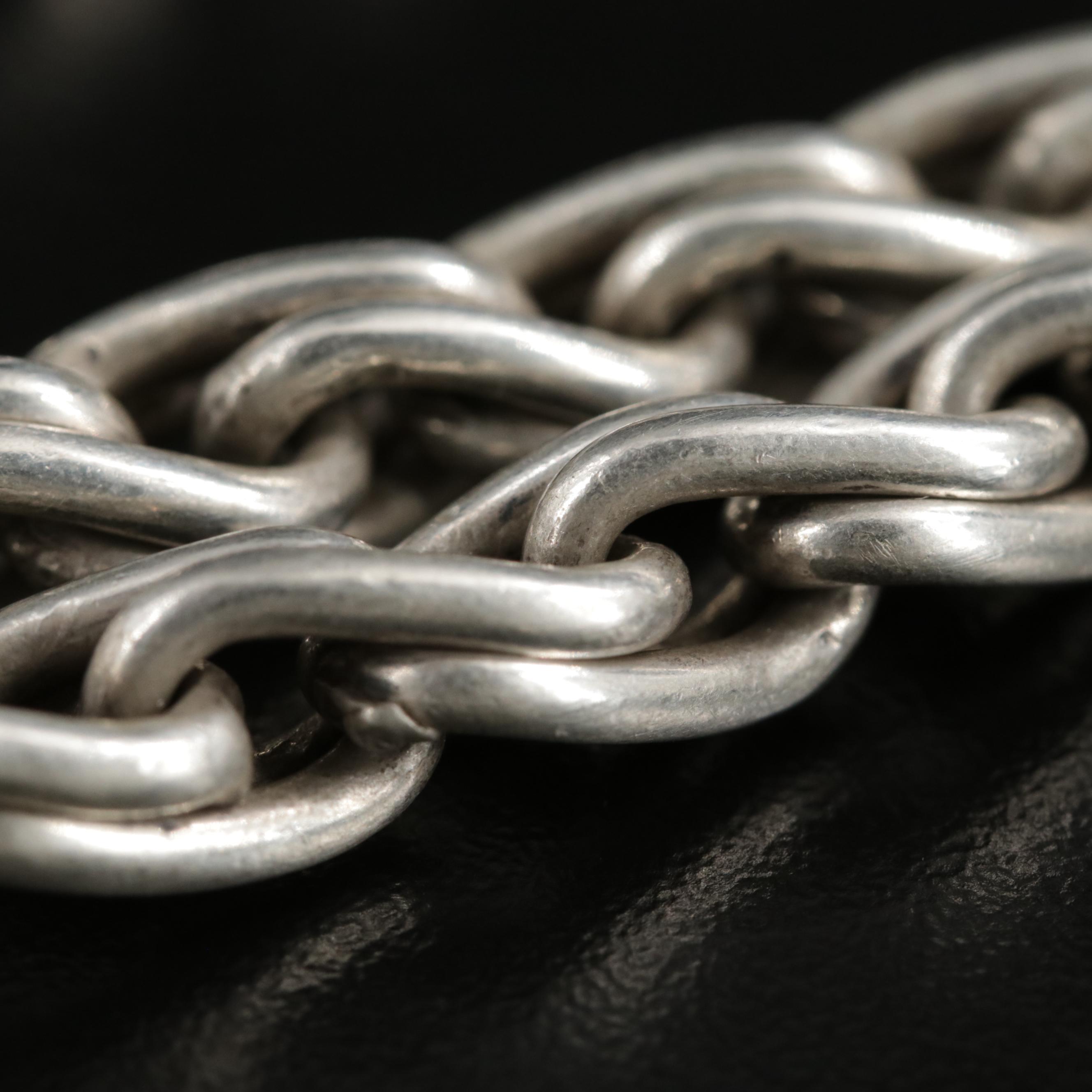 Sterling Silver Fancy Link Chain Necklace | EBTH