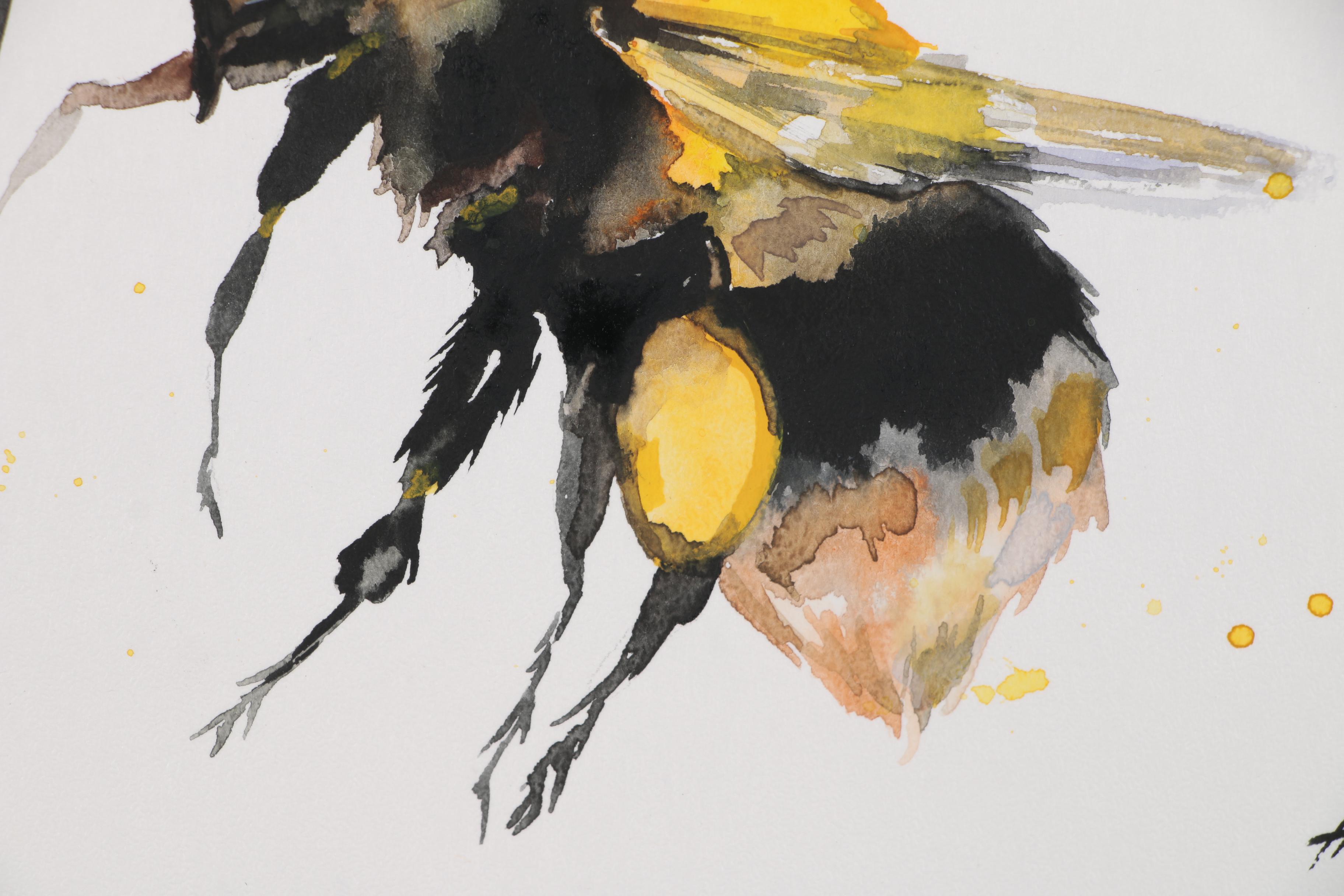 Anne Gorywine Watercolor Painting of Bumblebee | EBTH