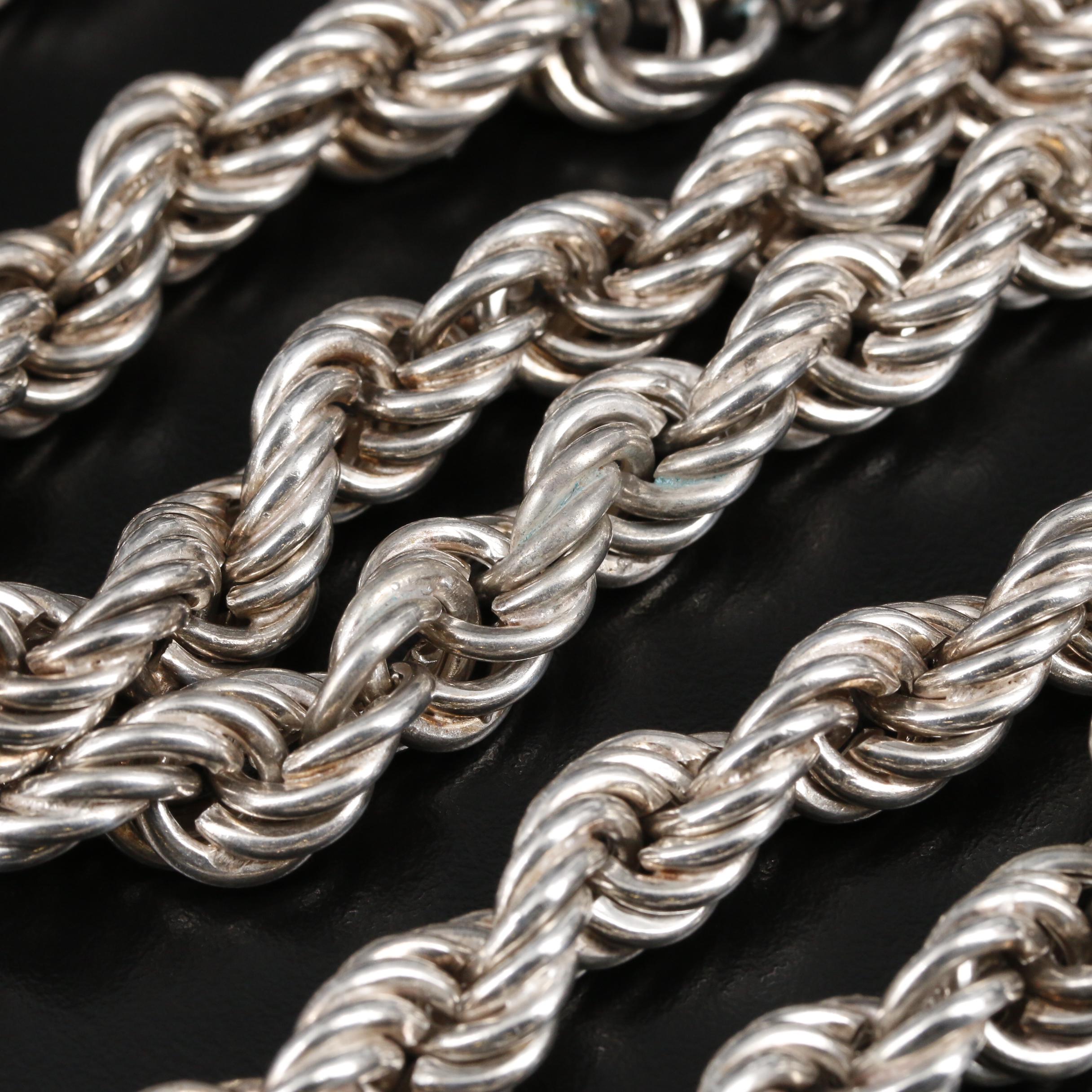 Sterling Silver Rope Chain Necklace | EBTH