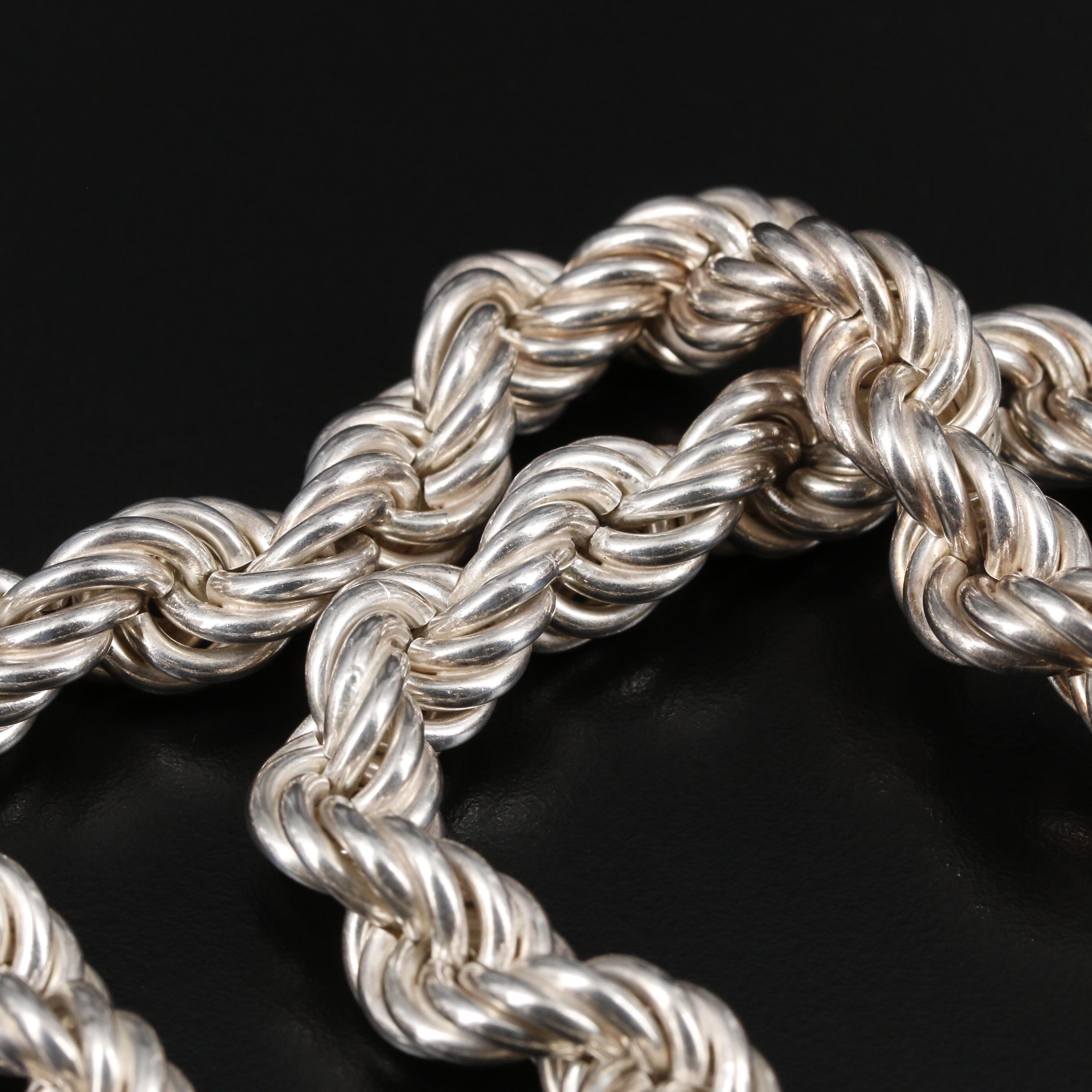 Sterling Silver Rope Chain Necklace | EBTH