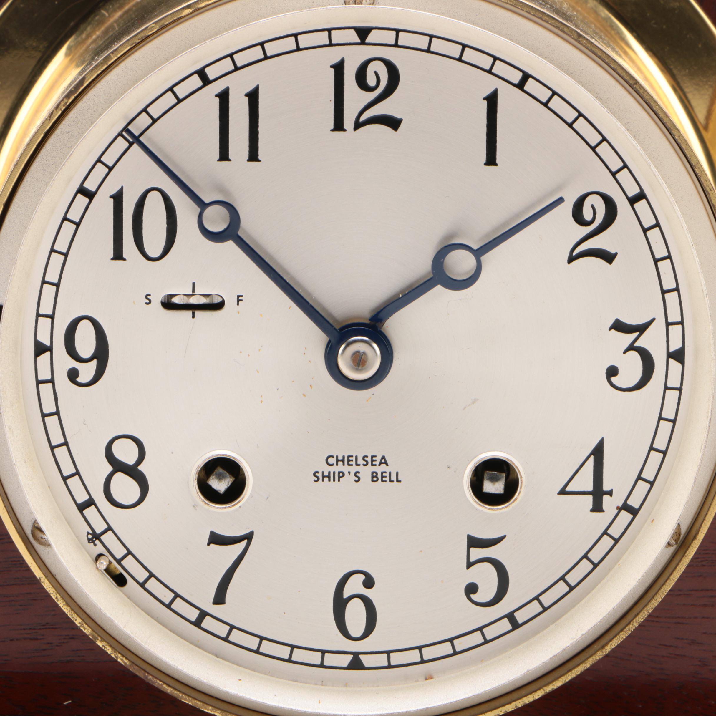 Chelsea Ship's Bell Brass and Mahogany Mantel Clock | EBTH