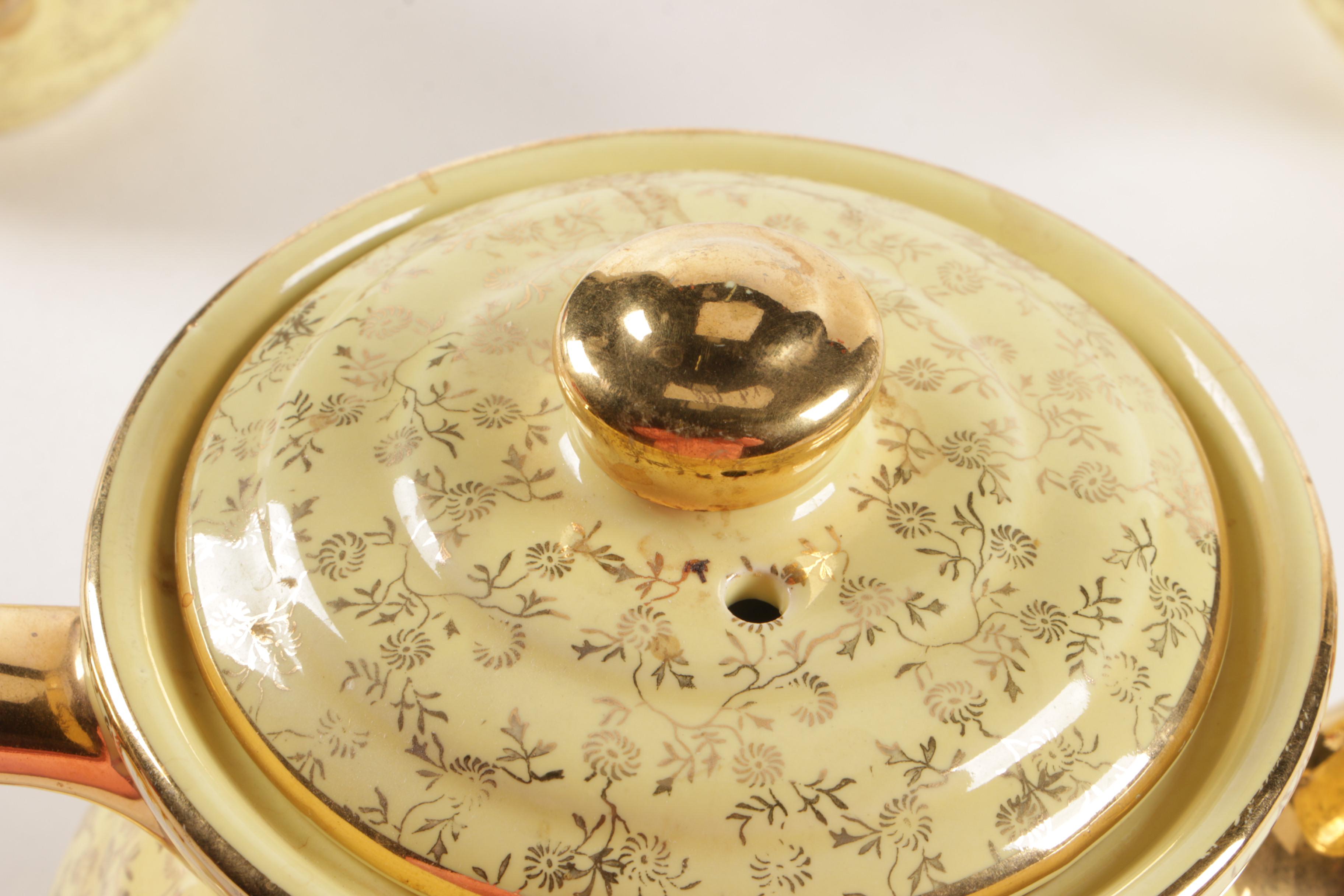 22K Gilt Embellished Porcelain Breakfast Tea Set, Mid-20th Century | EBTH