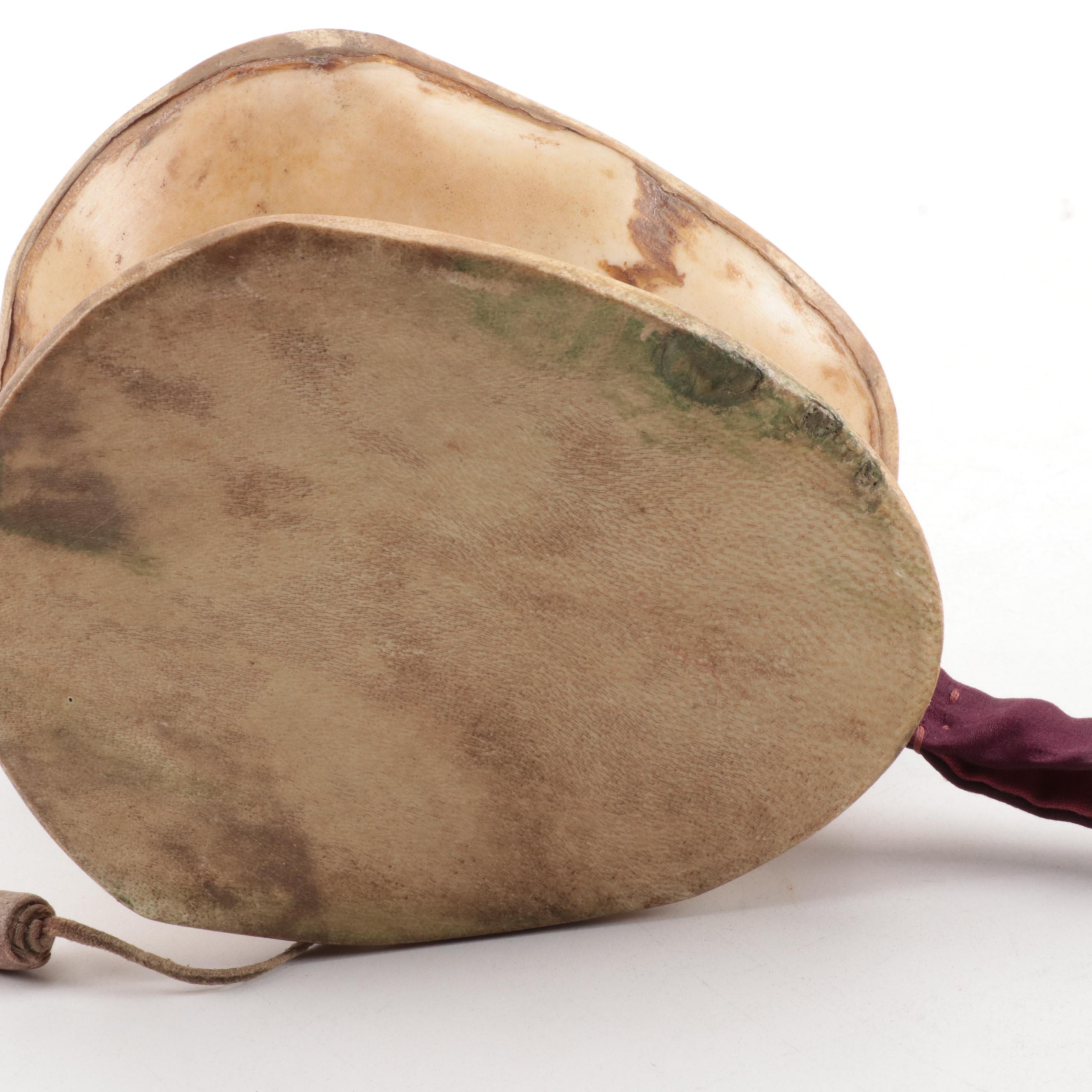 Tibetan Skull Damaru Drum, Early 20th Century | EBTH