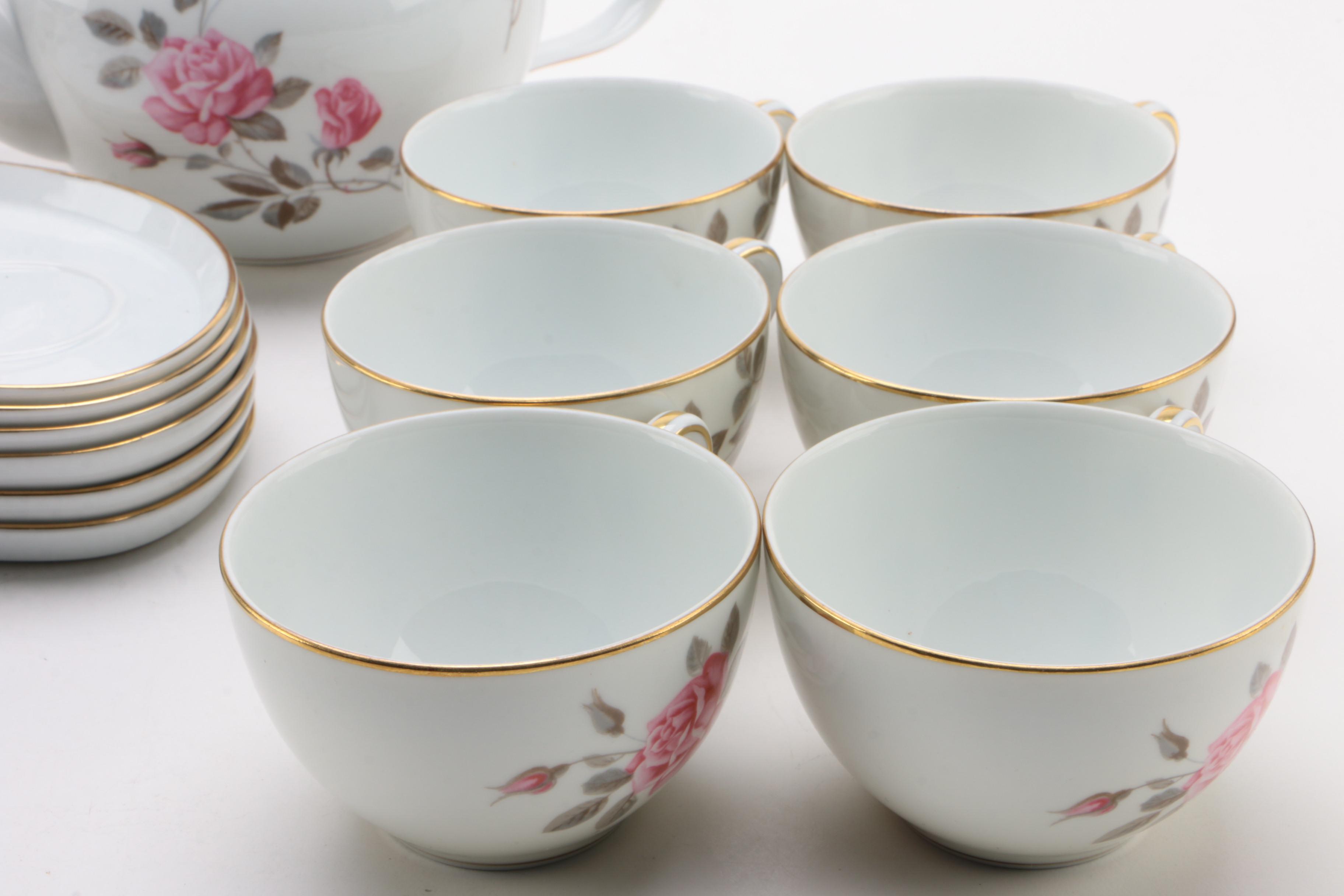 Noritake "Pink Rose" Porcelain Tea Service Set, Mid-20th Century | EBTH