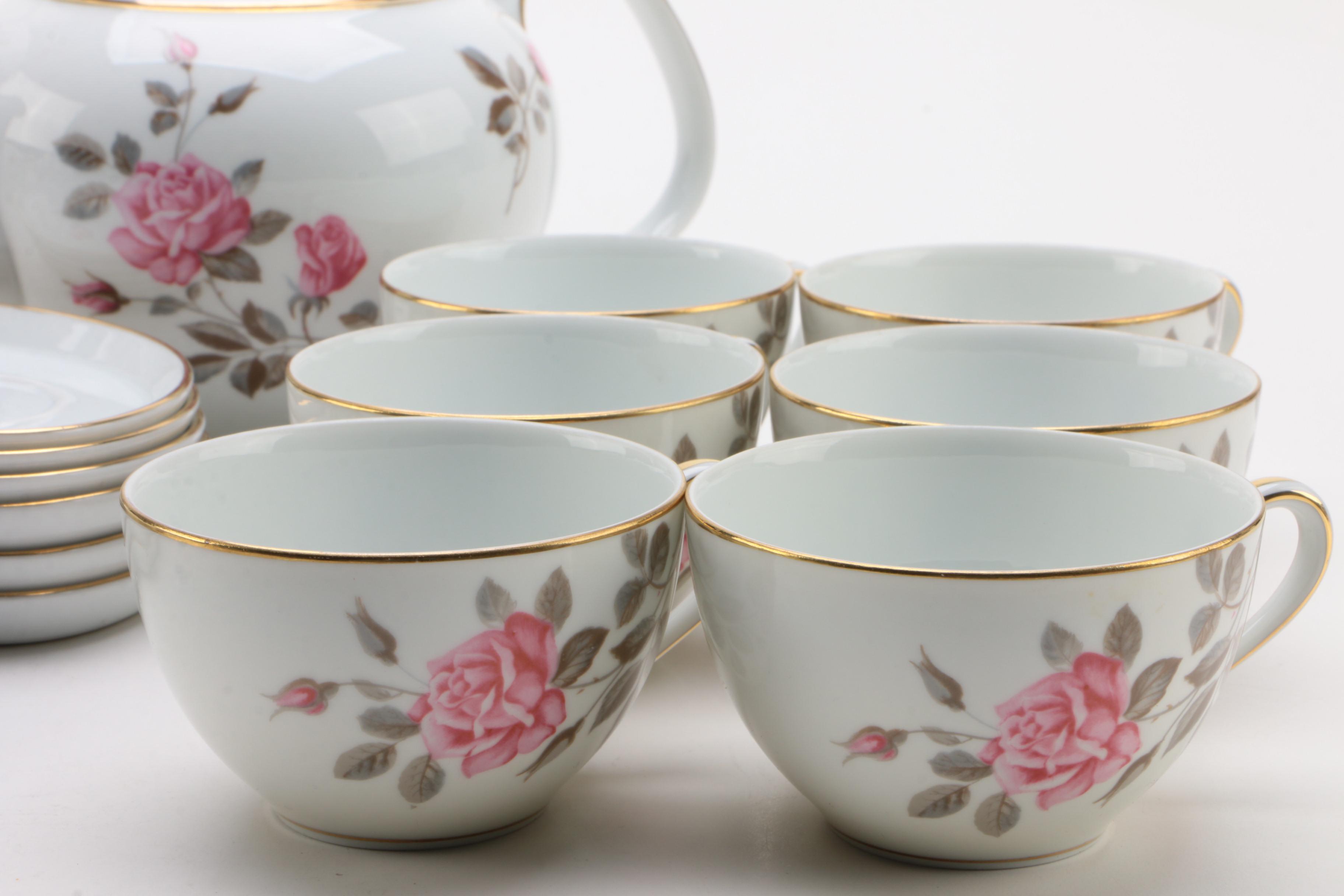 Noritake "Pink Rose" Porcelain Tea Service Set, Mid-20th Century | EBTH