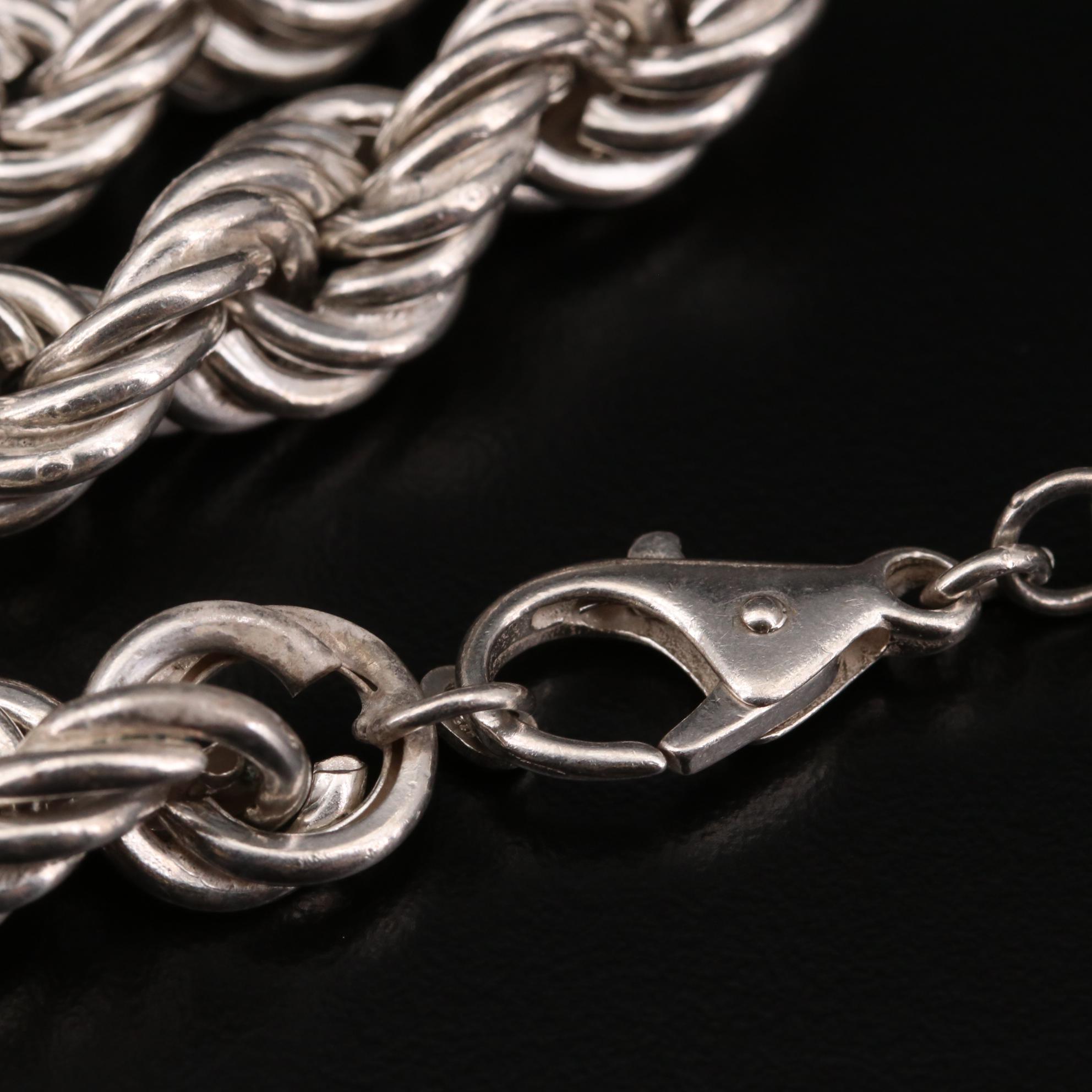 Sterling Silver Rope Chain Necklace | EBTH