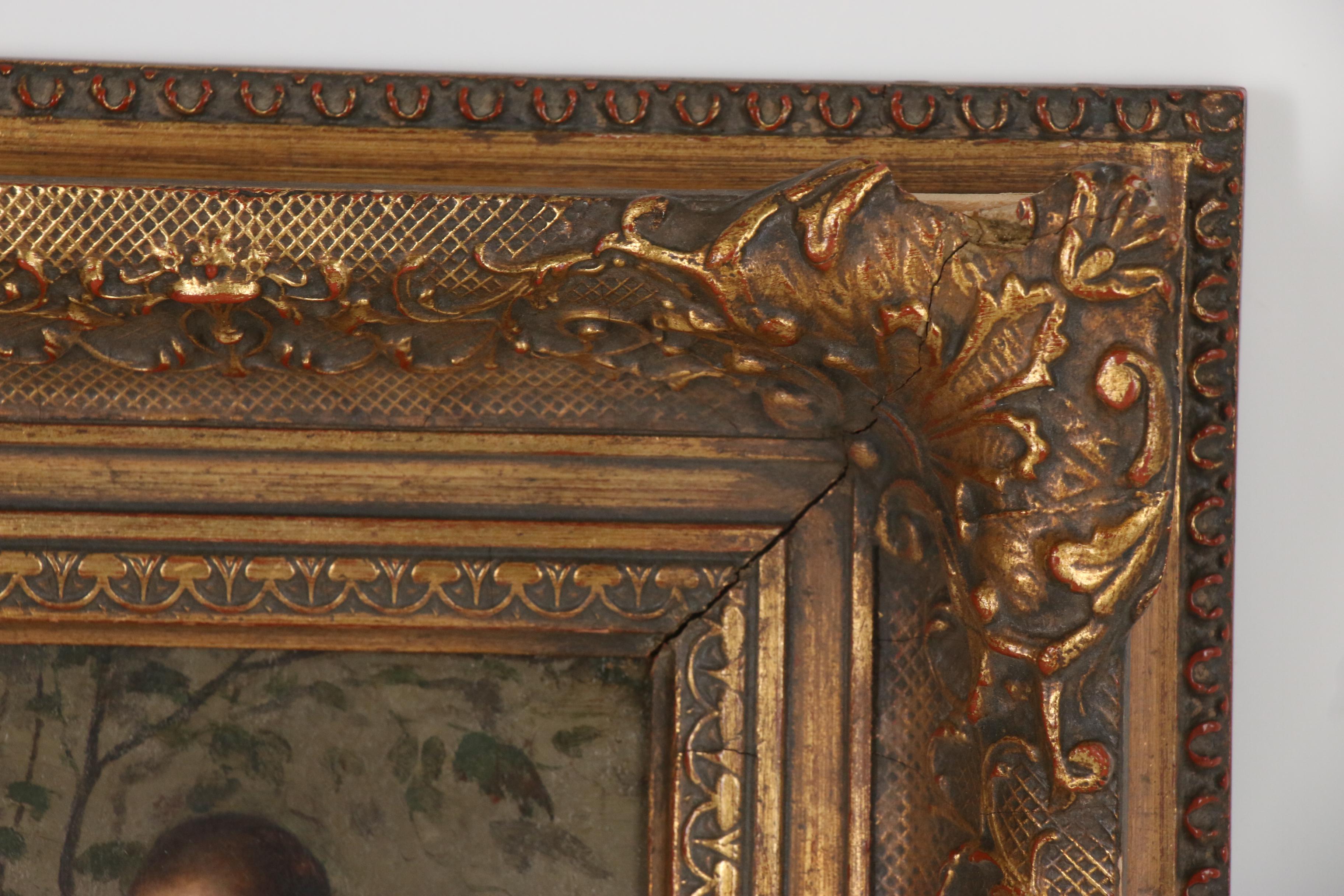 Julius Pollak Oil Painting of Young Girl with Animals, 1892 | EBTH