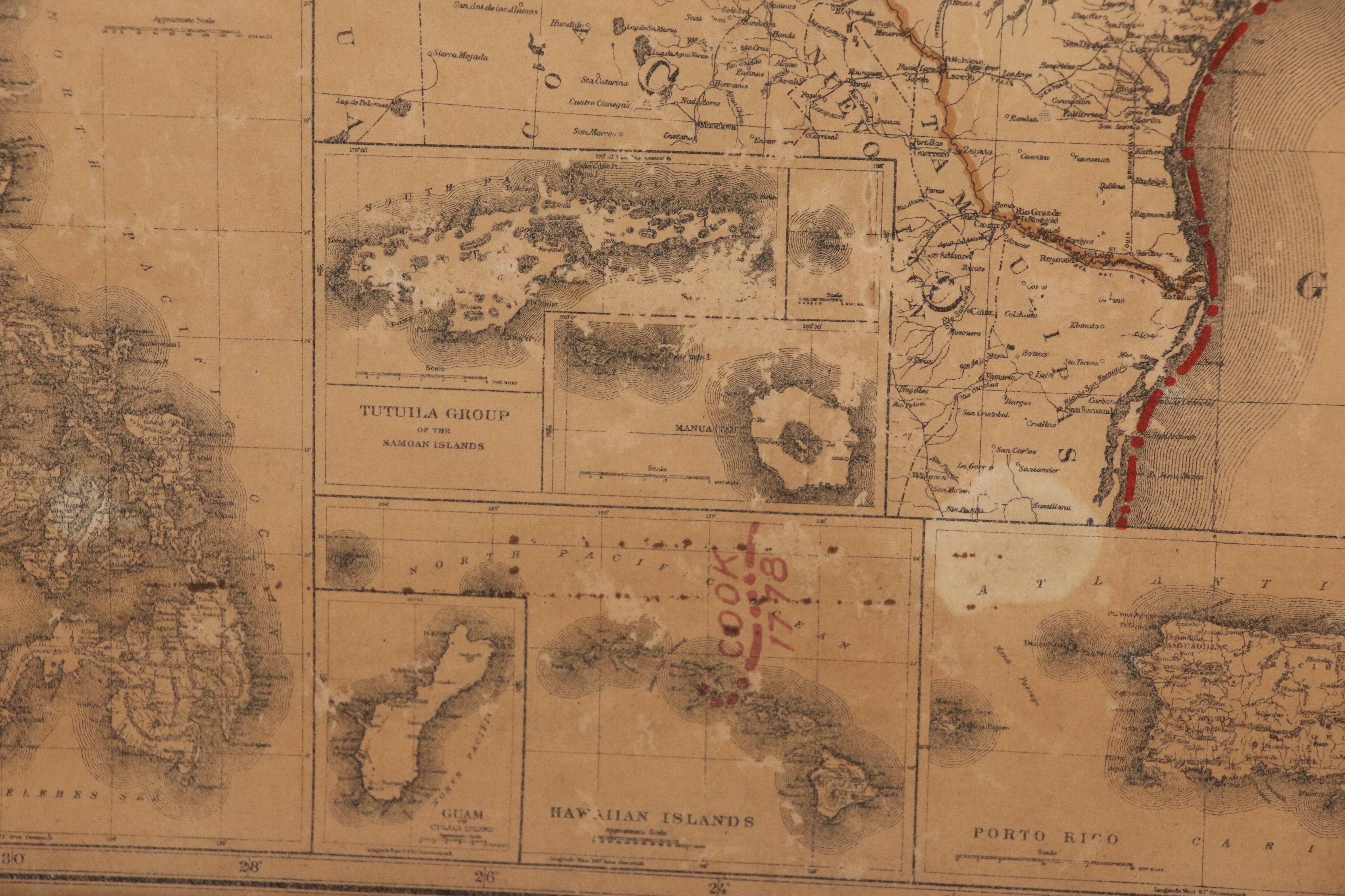 1908 Map of North American Explorers, Roads and Highways | EBTH