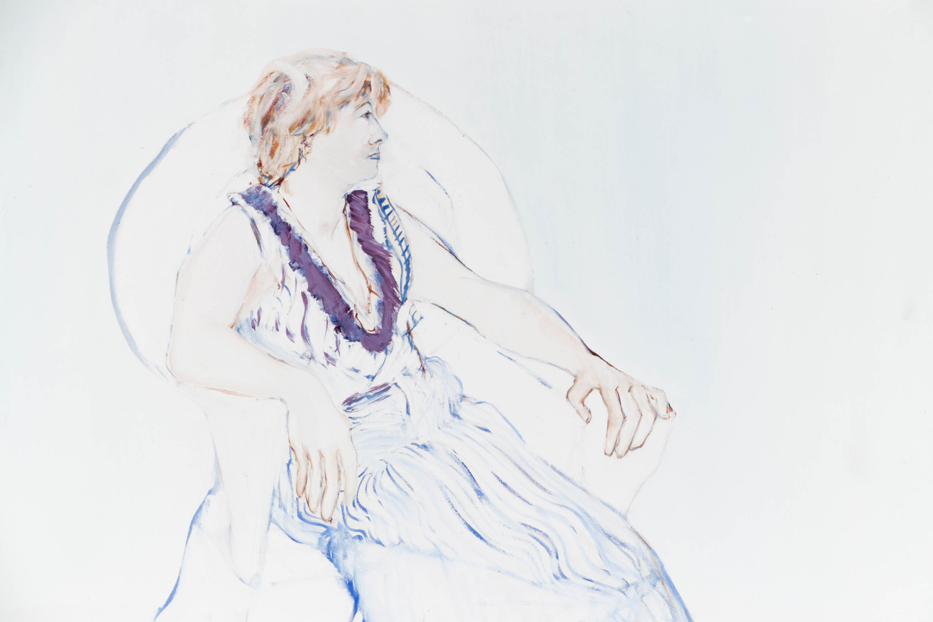 Ann Curran Turner Female Seated Portrait Oil Painting | EBTH