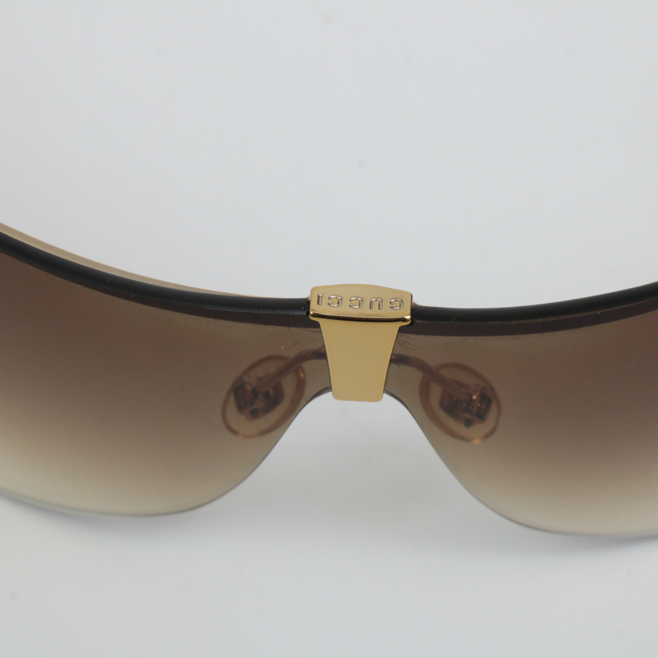 Gucci GG 2807/S Rimless Wrap Sunglasses with Rhinestone Logo Temples | EBTH