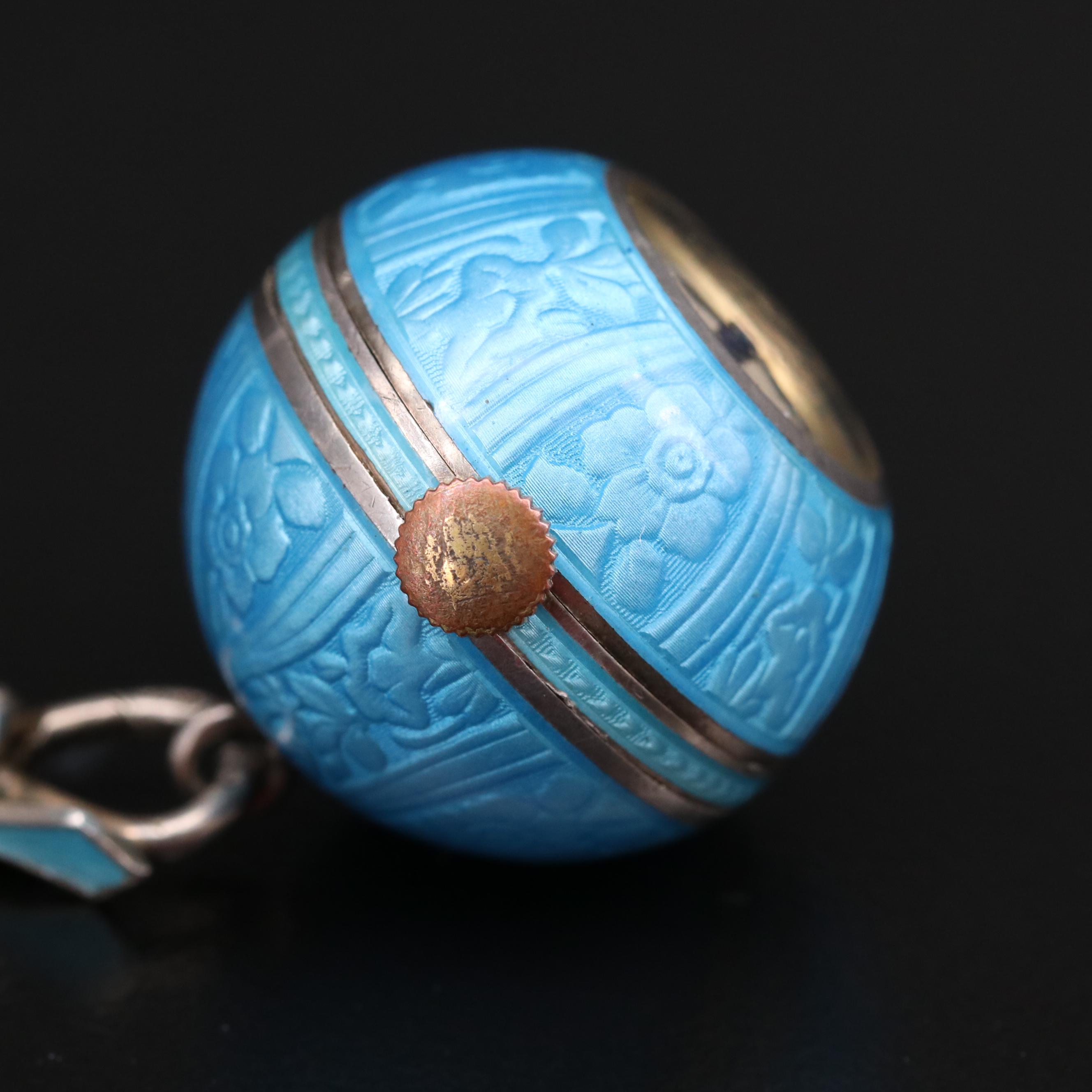 Vintage Swiss Sterling Silver and Enamel Pendant Watch | EBTH