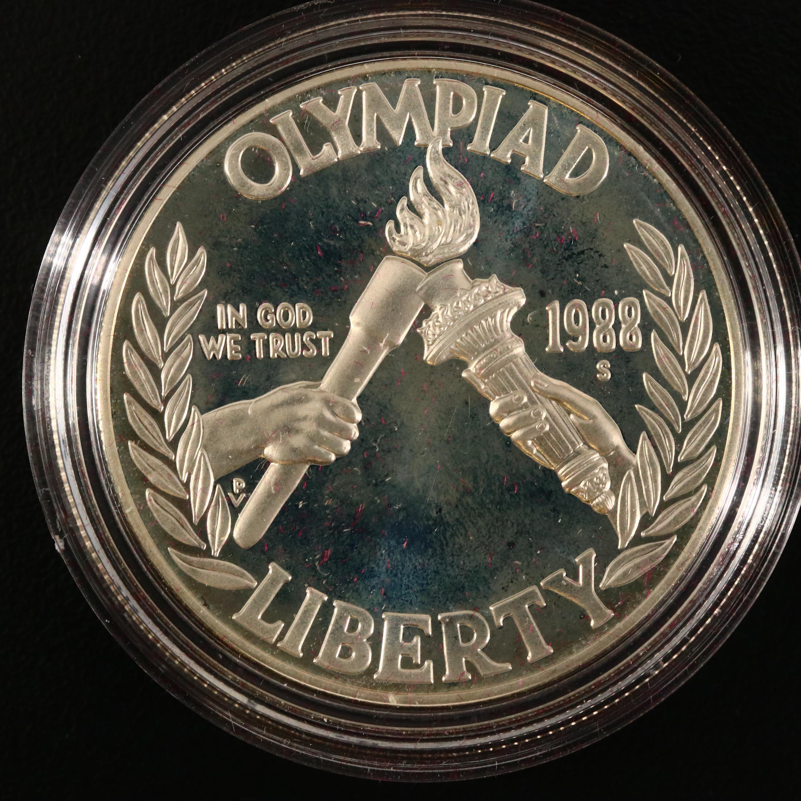 Collection of US Mint Commemorative Silver Dollars, Late 20th Century ...