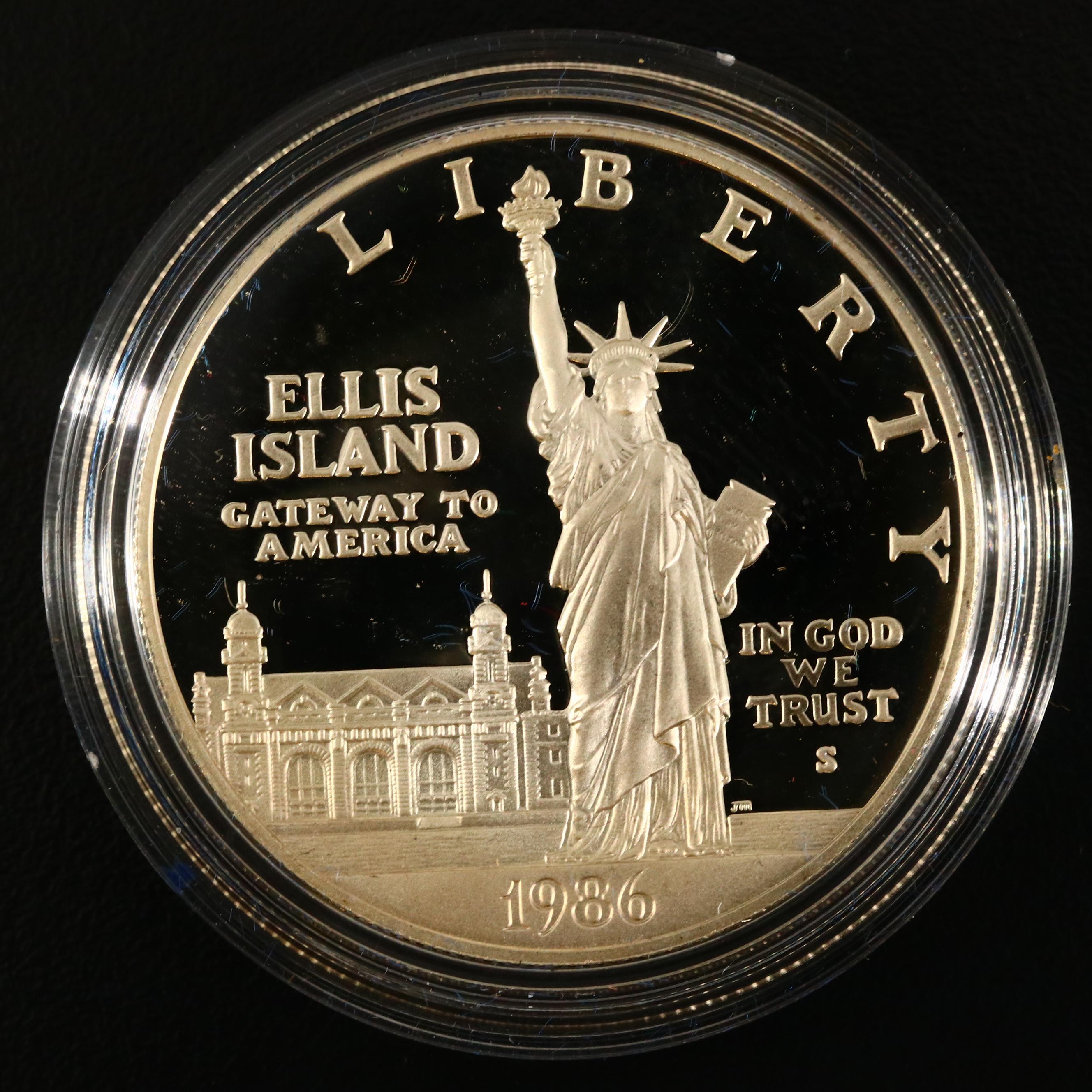 Collection of US Mint Commemorative Silver Dollars, Late 20th Century ...