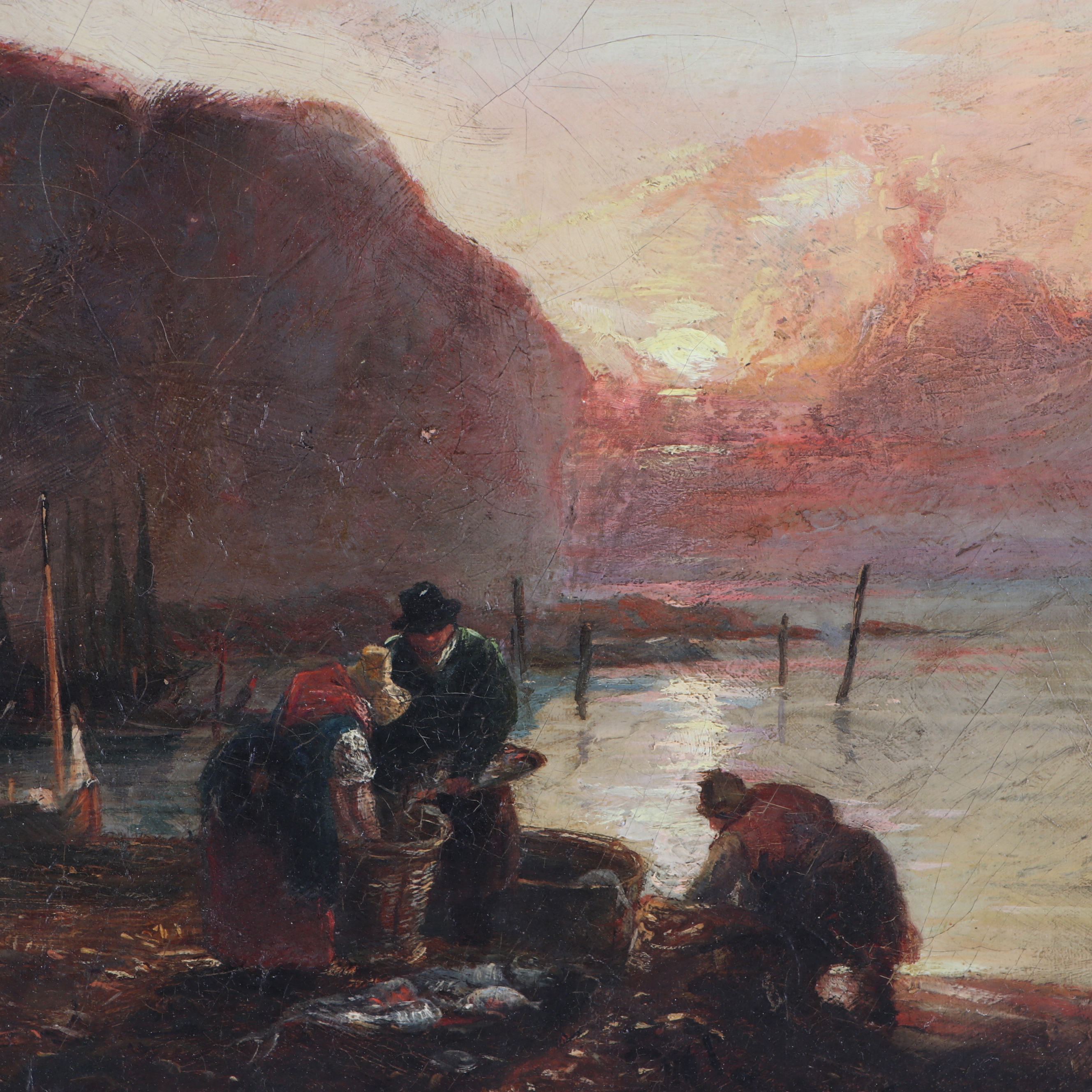 John Frederick Tennant Oil Painting "Fishing Village" | EBTH