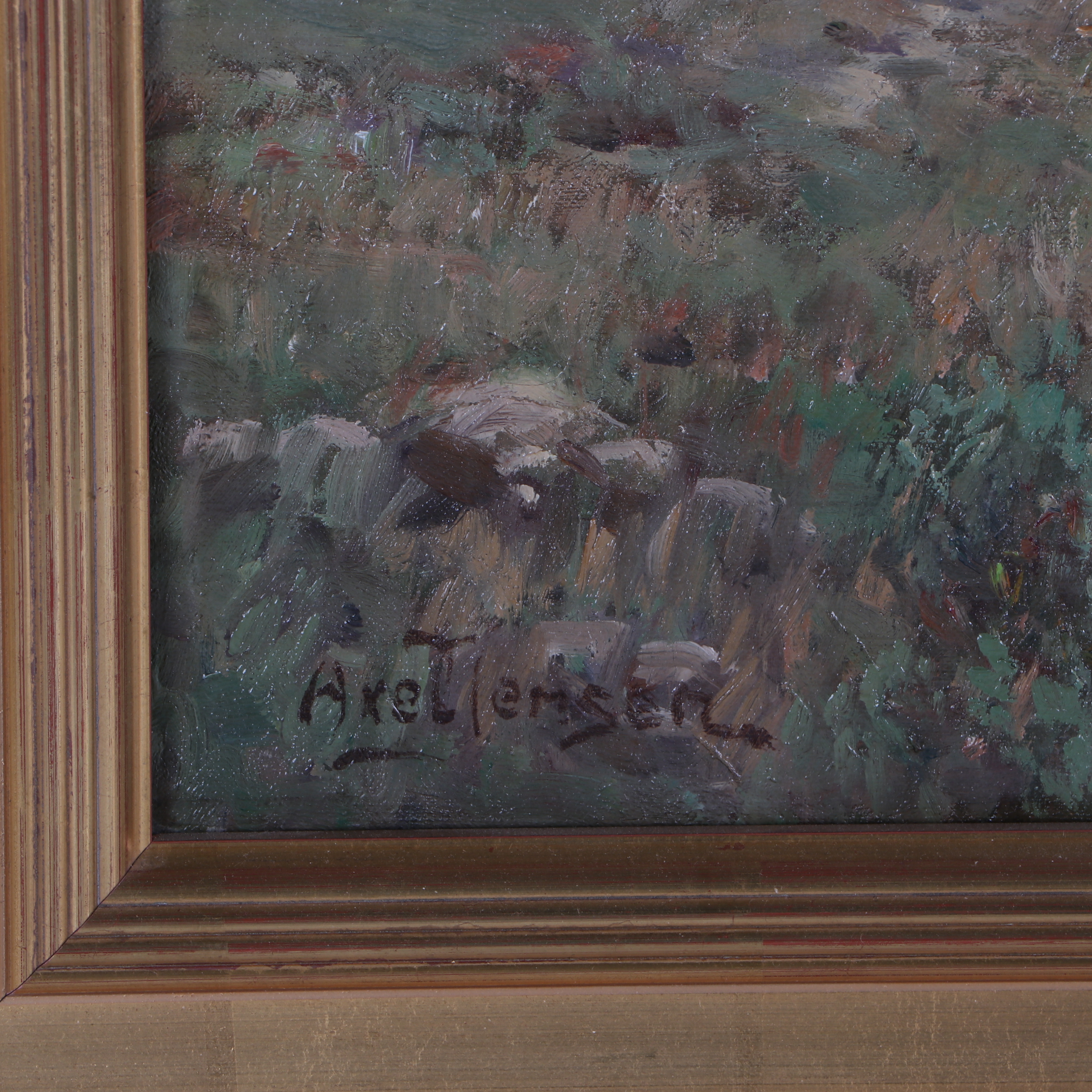 Axel Jensen Oil Painting "Sheep by the Sea" | EBTH