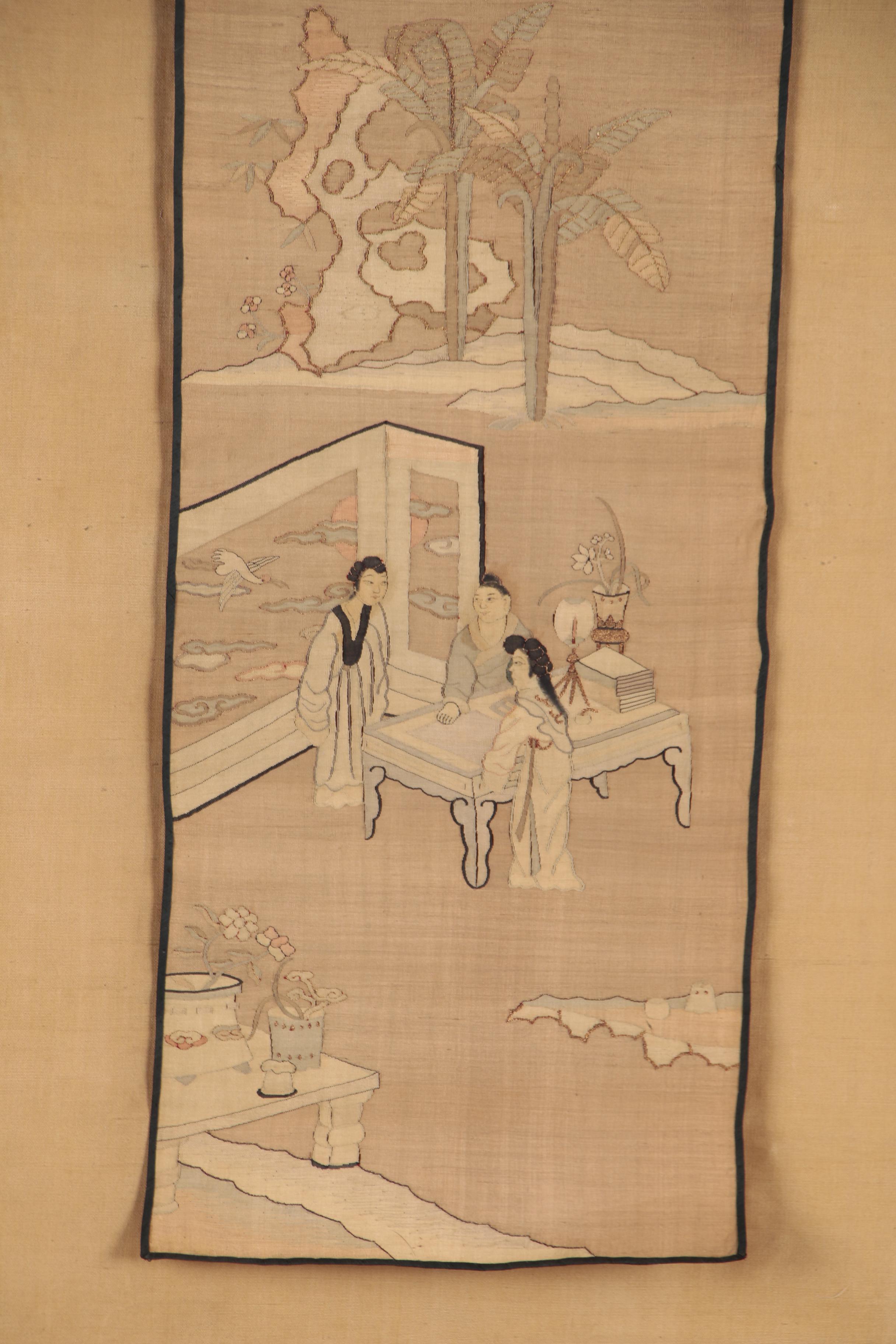 Chinese Scrolls With Handwoven Kesi Silk Tapestry Images, Late Qing ...