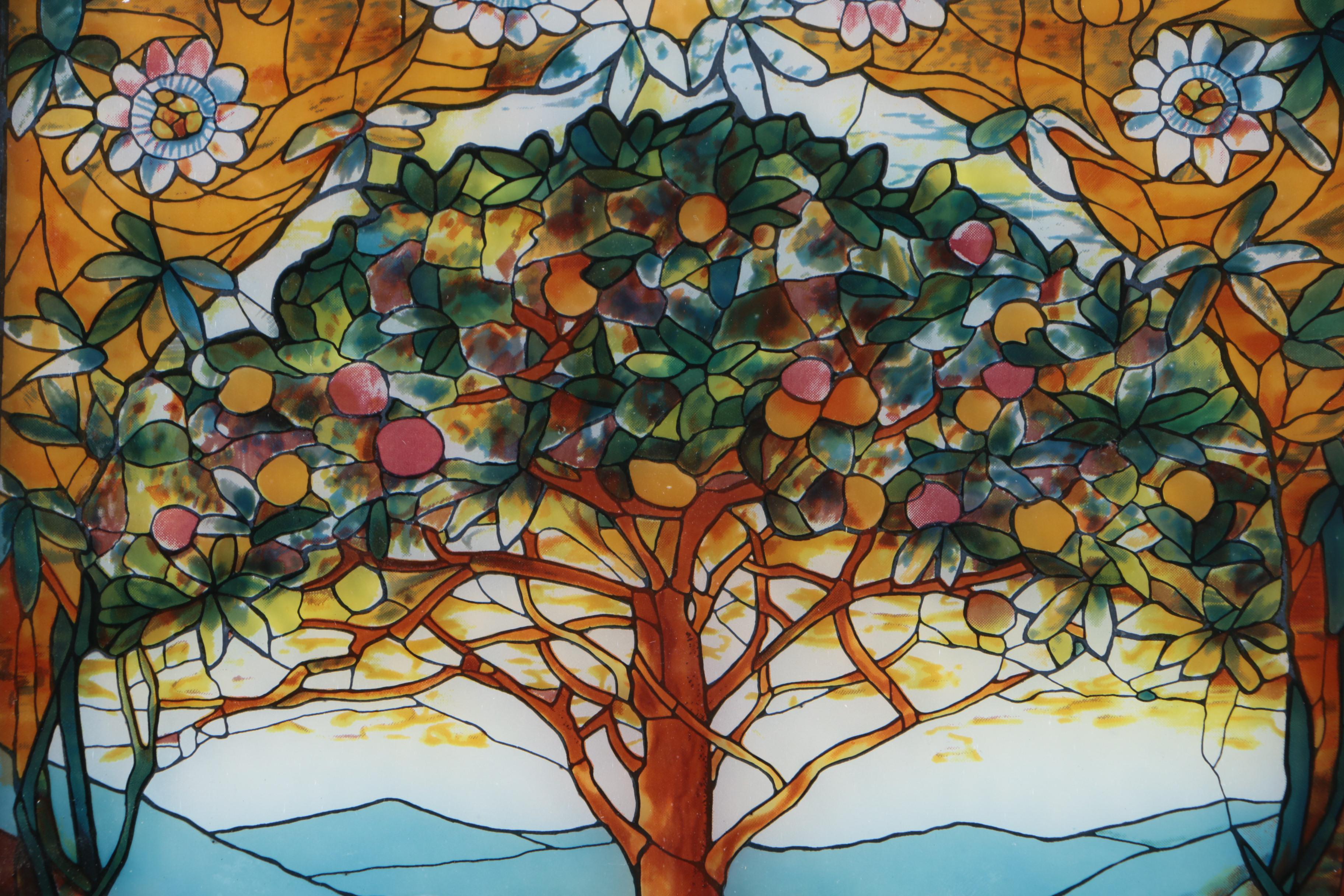 "Tree of Life" Stained Glass Window Hanging after Louis C. Tiffany | EBTH