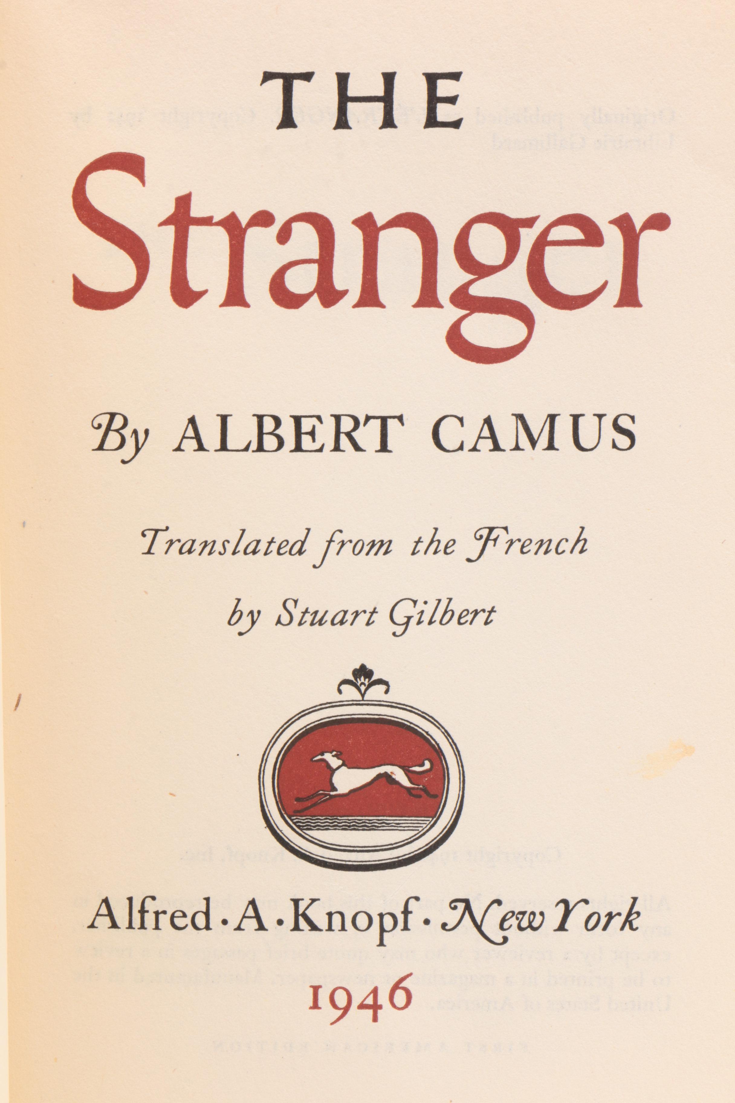 First American Edition "The Stranger" by Albert Camus, 1946 | EBTH