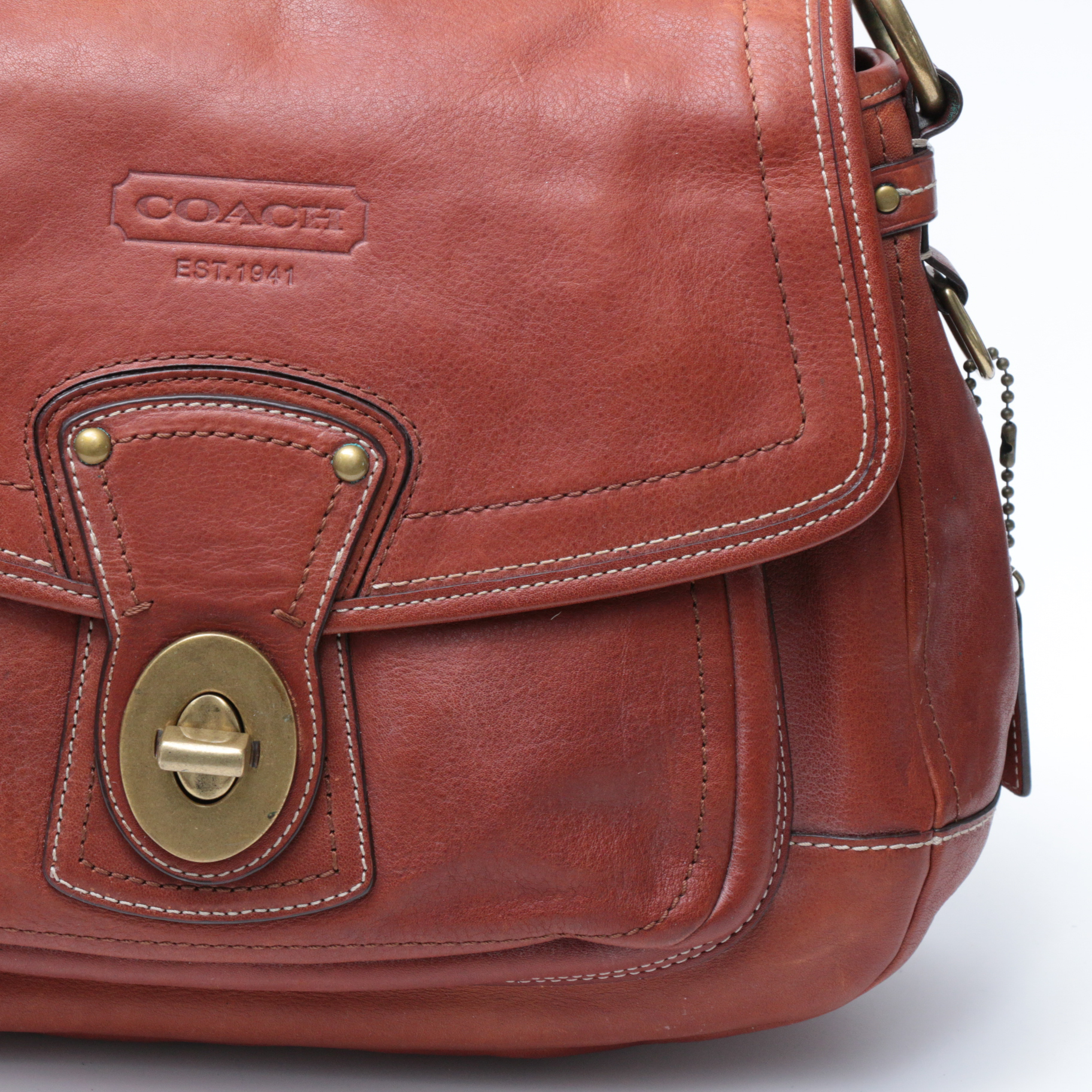 Coach Ali Legacy Flap Front Shoulder Bag in Whiskey Leather | EBTH