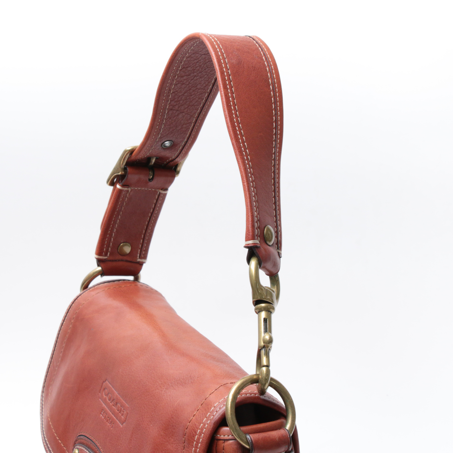 Coach Ali Legacy Flap Front Shoulder Bag in Whiskey Leather | EBTH