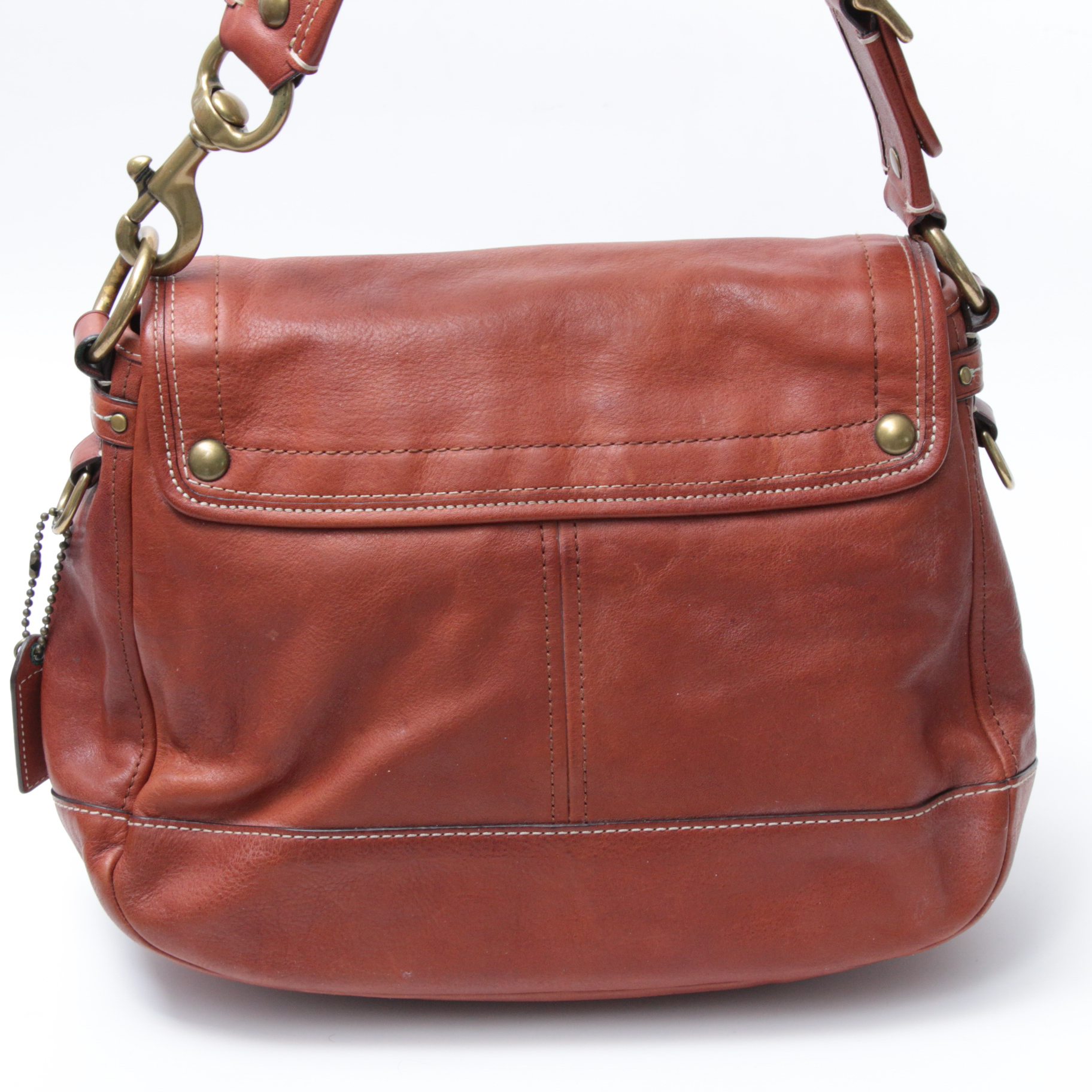 Coach Ali Legacy Flap Front Shoulder Bag in Whiskey Leather | EBTH