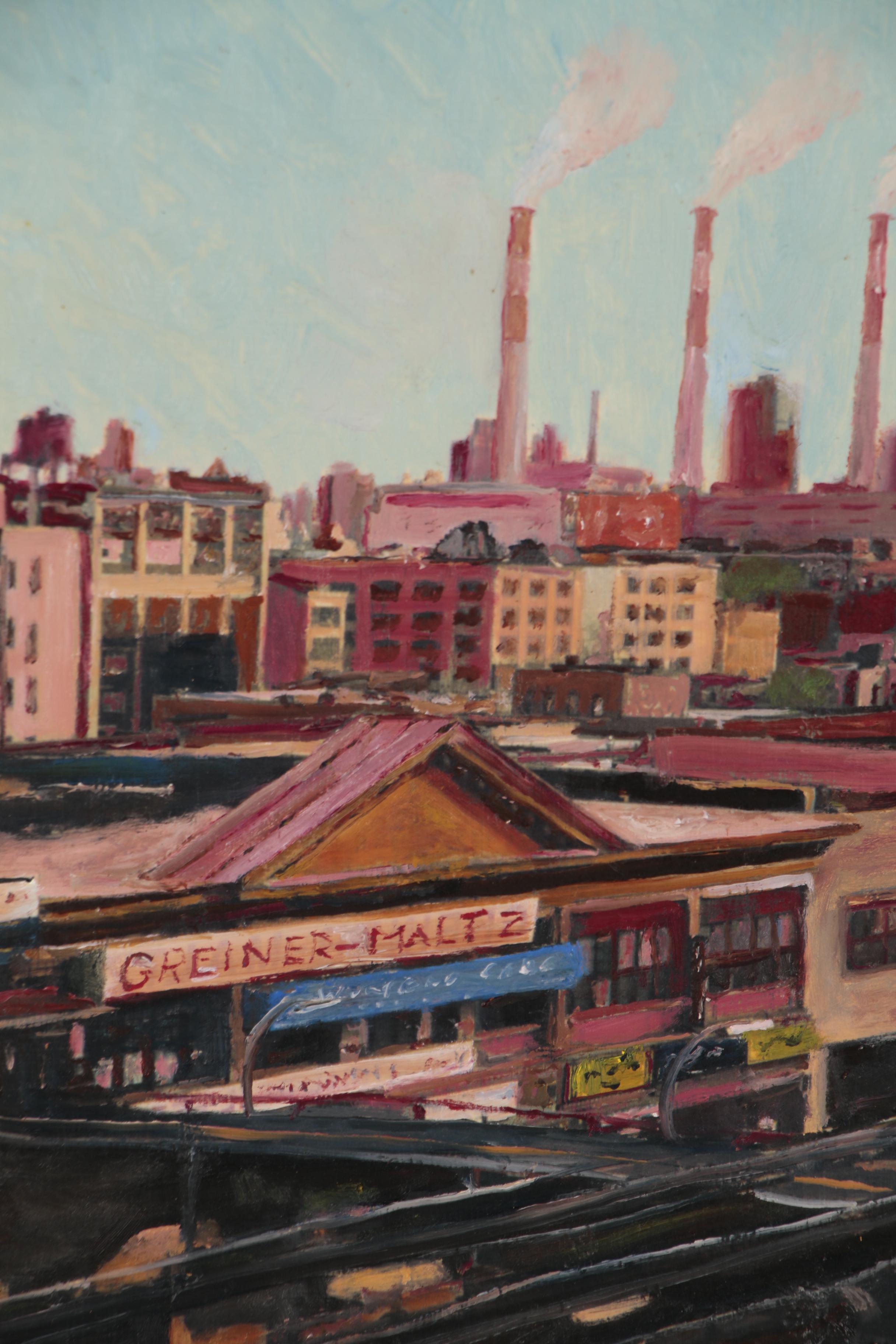 Seth Thompson Cityscape Oil Painting, 1996 | EBTH
