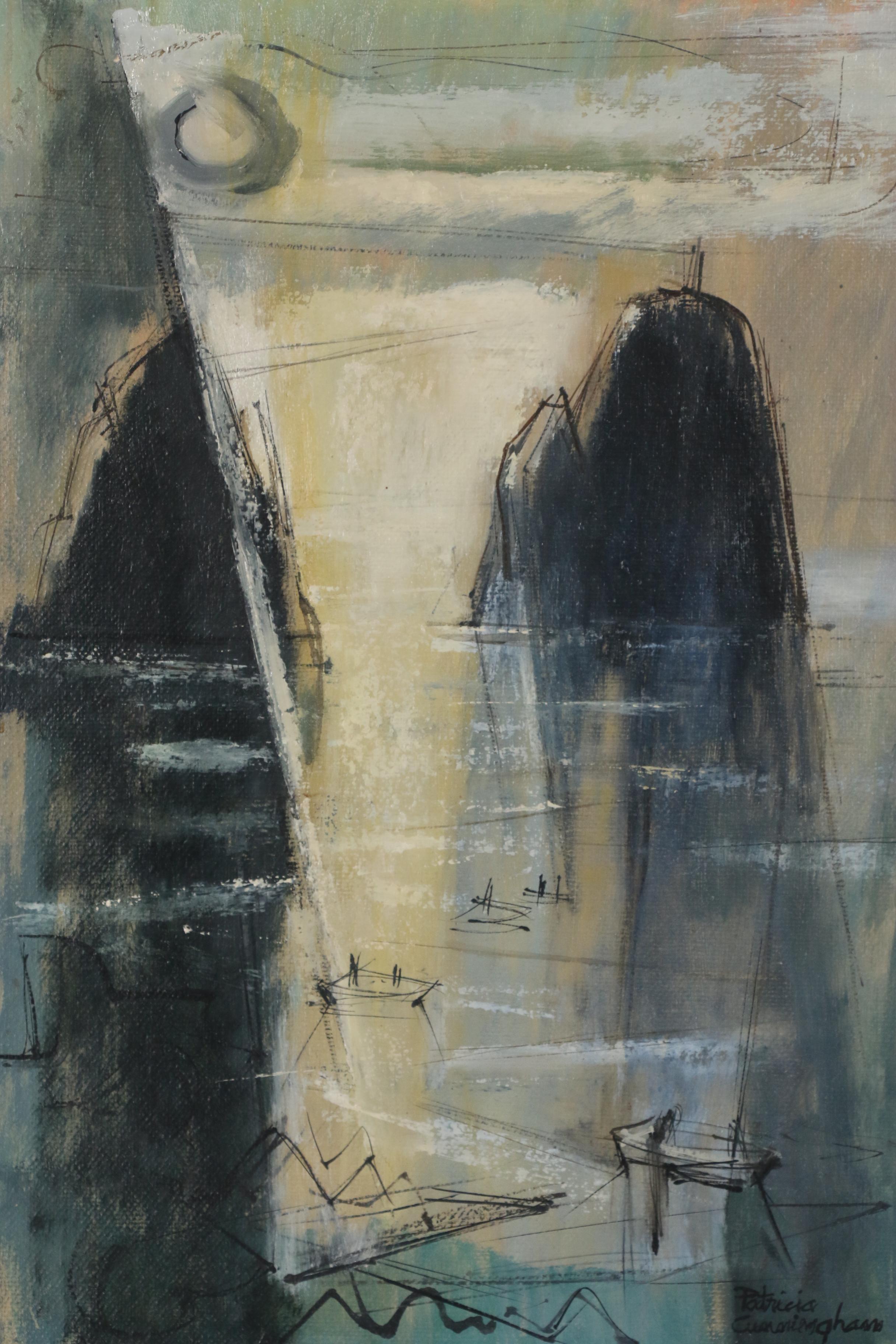 Patricia Cunningham Oil Painting "Faraglioni Rock at Capri", circa 1957 ...