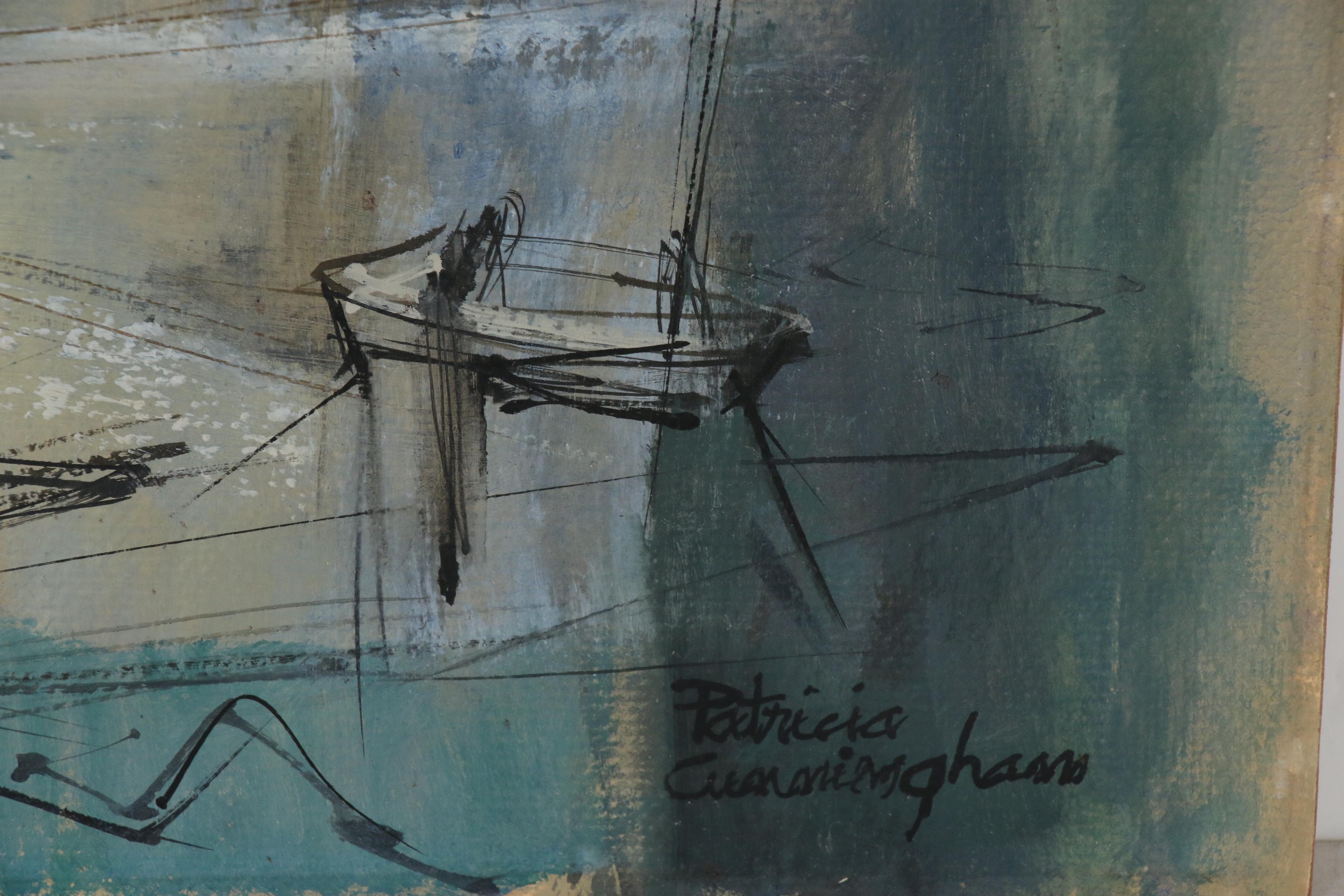 Patricia Cunningham Oil Painting "Faraglioni Rock at Capri", circa 1957 ...