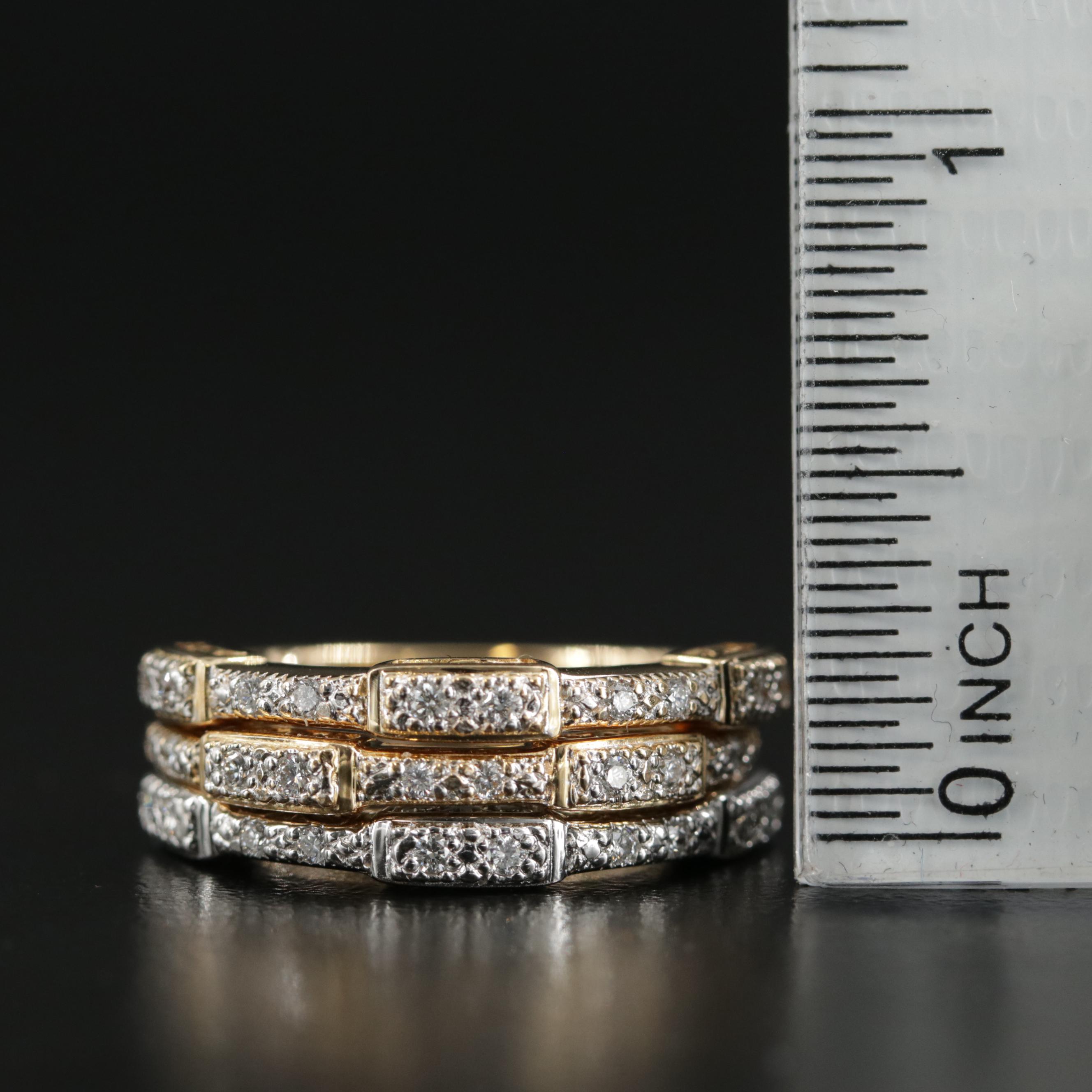 18K Gold Diamond Stacking Rings | EBTH