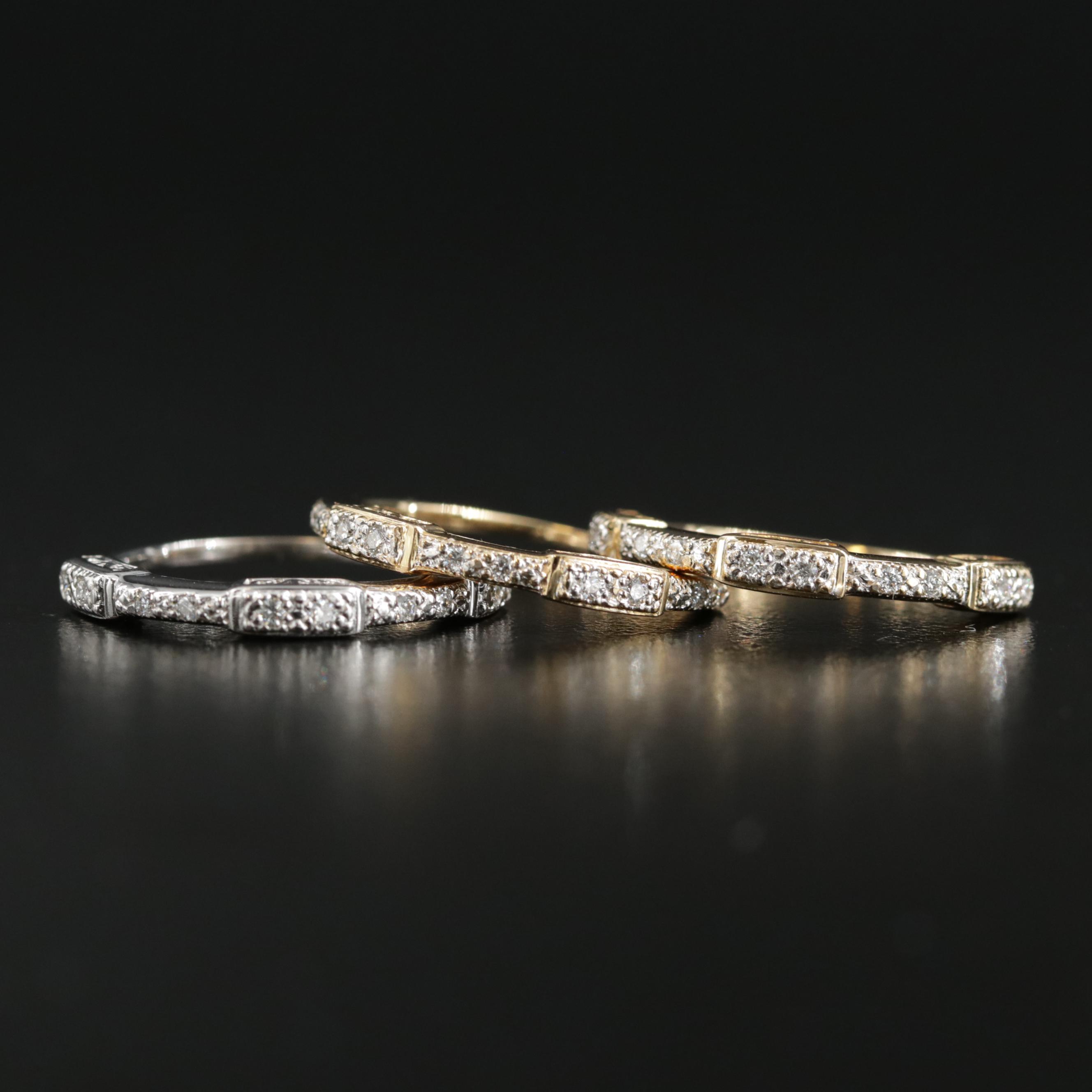 18K Gold Diamond Stacking Rings | EBTH