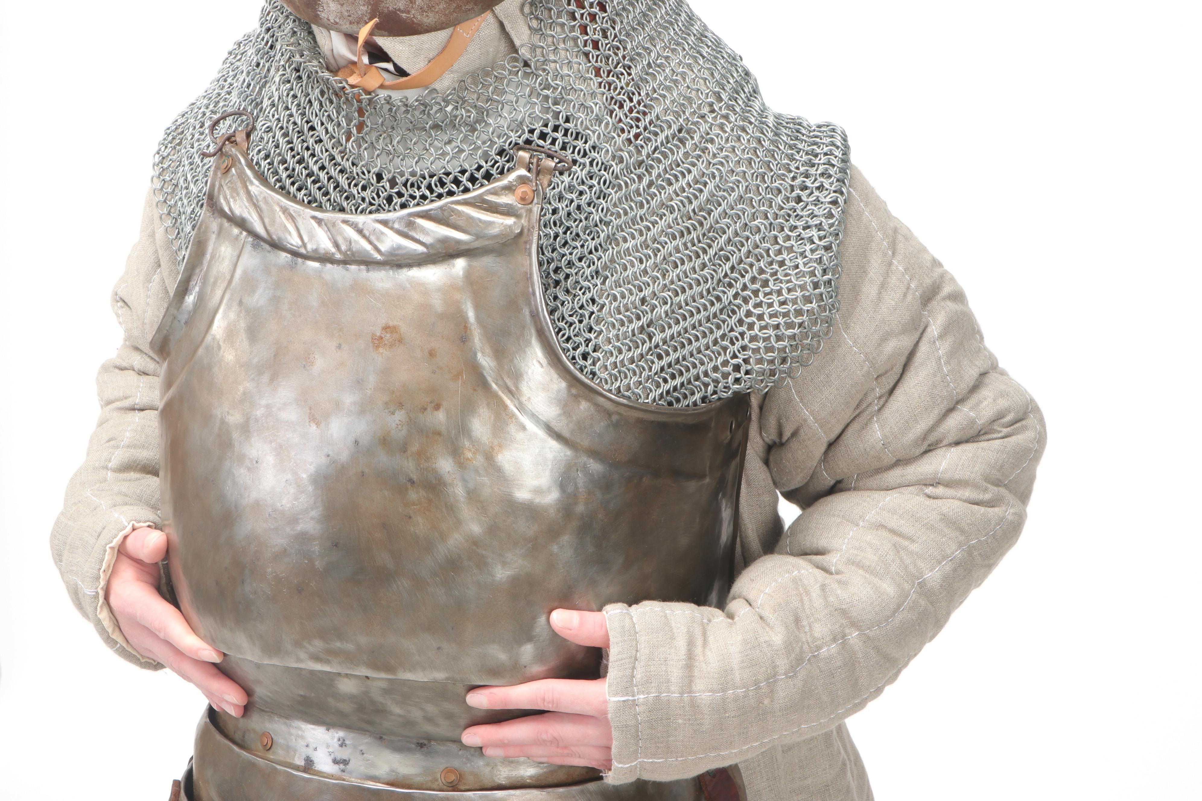 Replica French Style Aventail Battlefield Armor with Chainmail, Helm ...