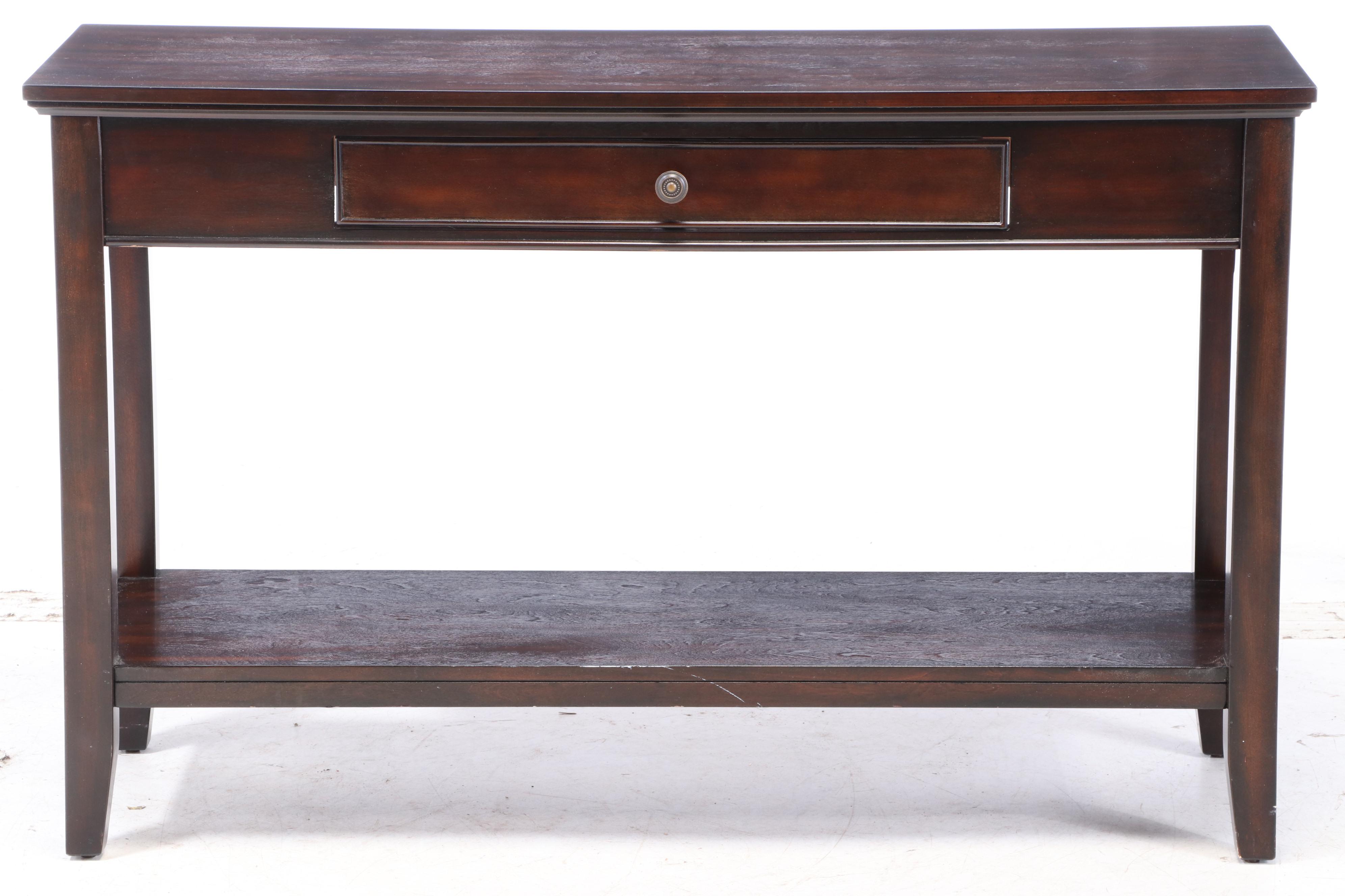 Contemporary Dark Finish Wood Console Table | EBTH