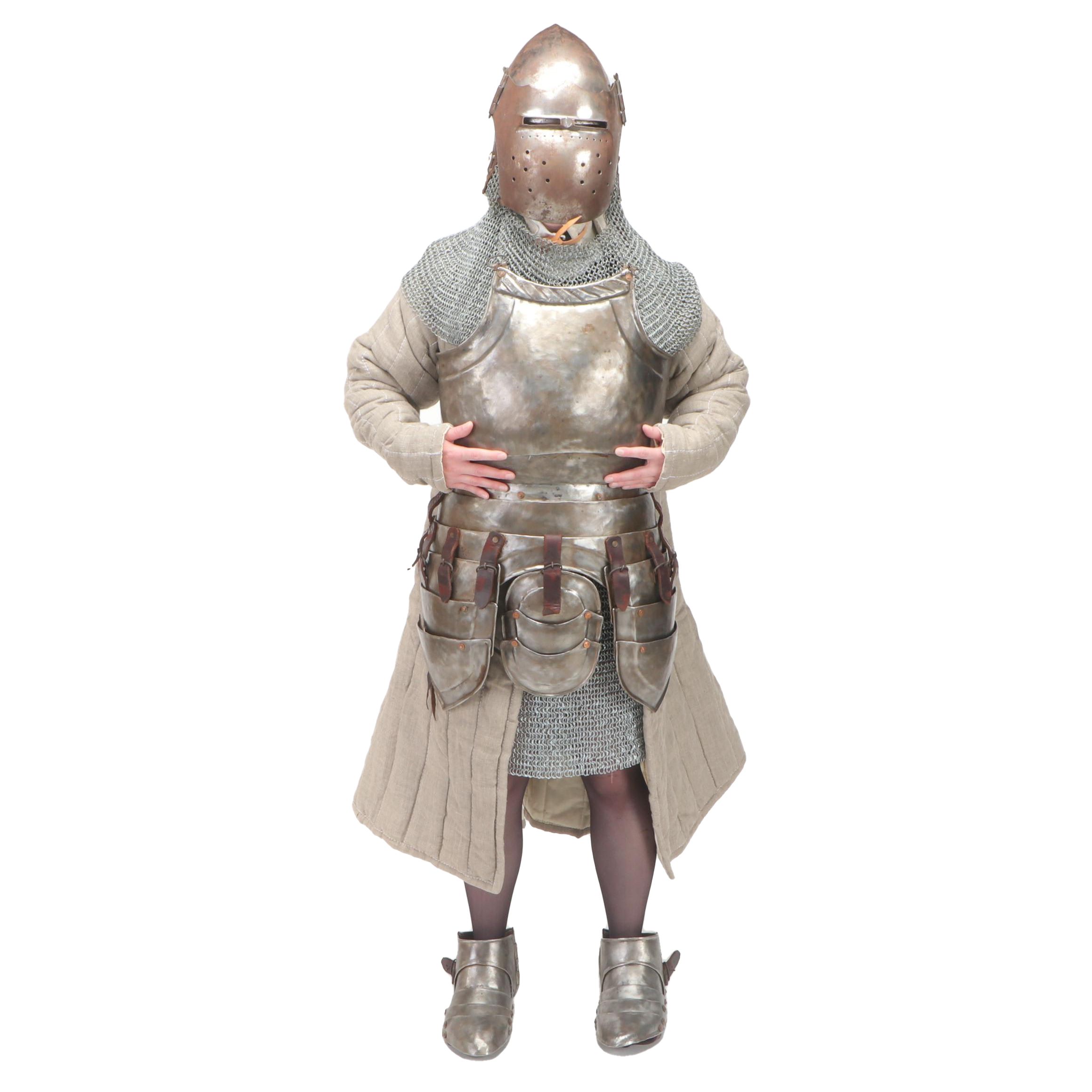 Replica French Style Aventail Battlefield Armor with Chainmail, Helm ...