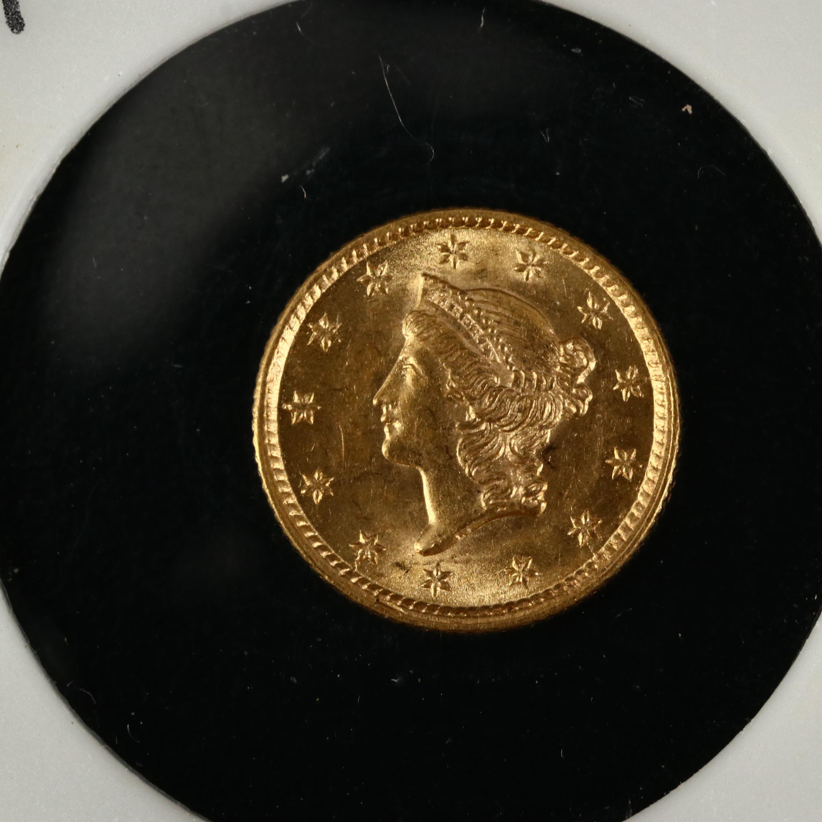 1854 One Dollar Gold Liberty Head Coin | EBTH