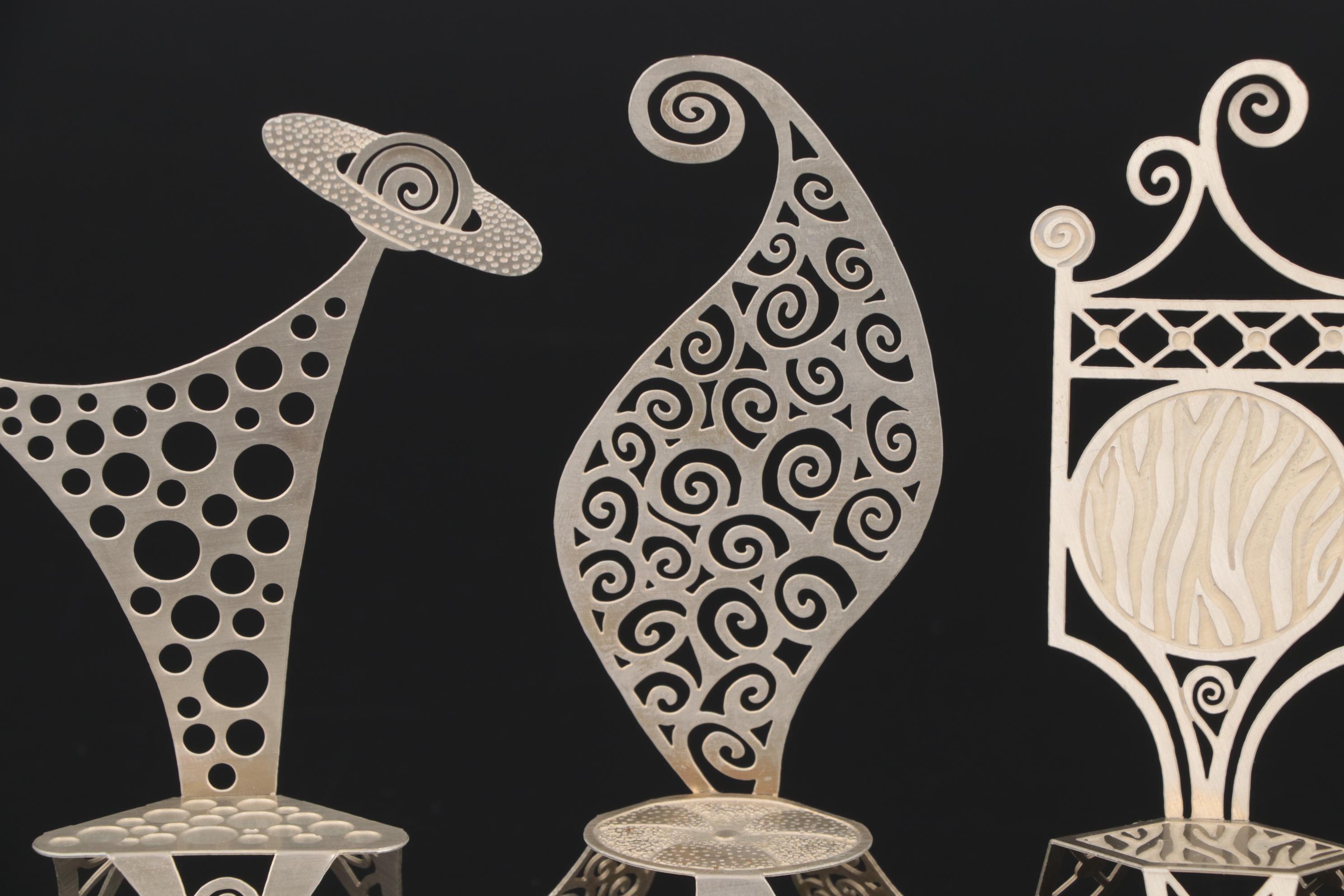 Christopher Royal Miniature Metal Chair Sculptures, 1997 | EBTH