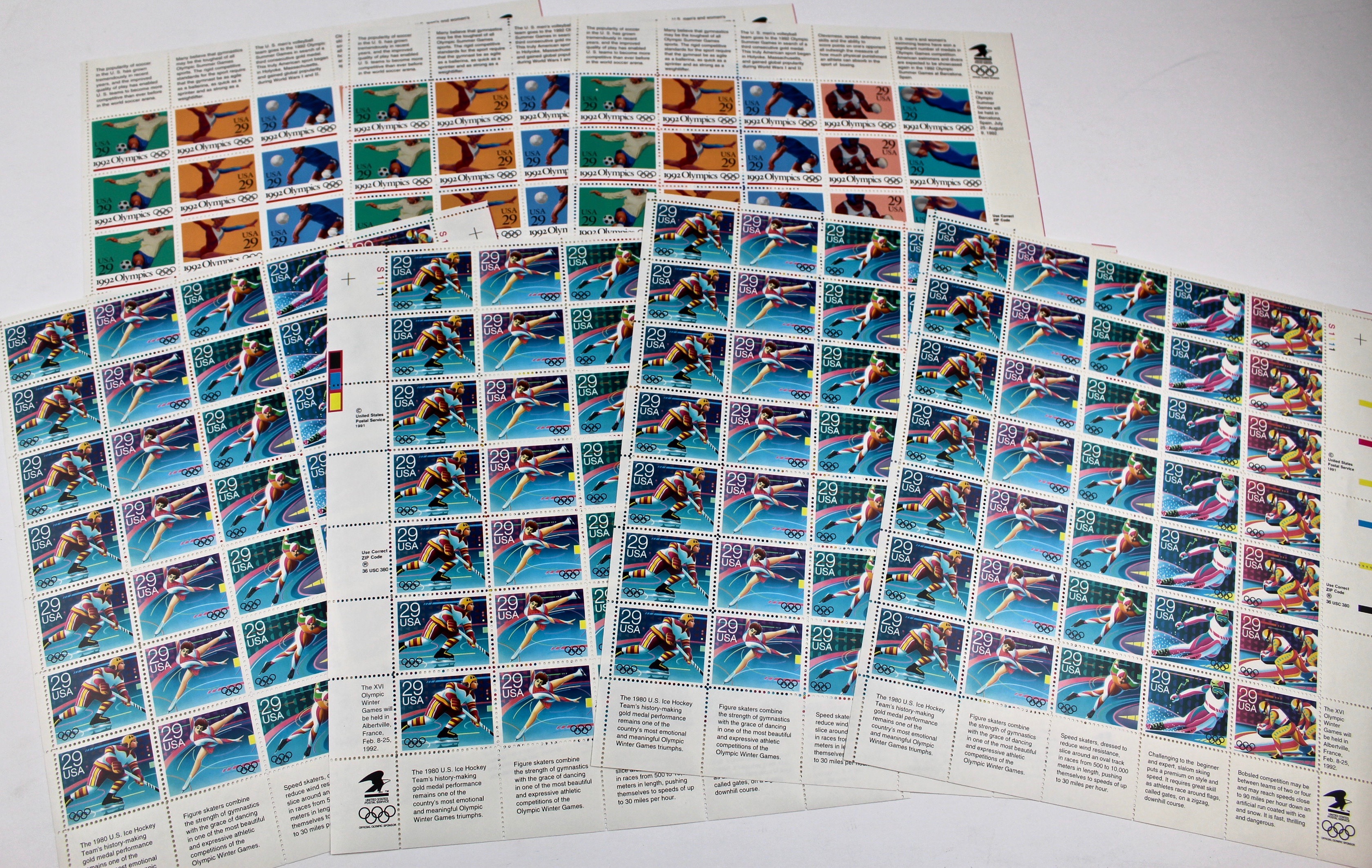 USPS Mint Condition Postage Stamp Sheet Collection, 1990s | EBTH