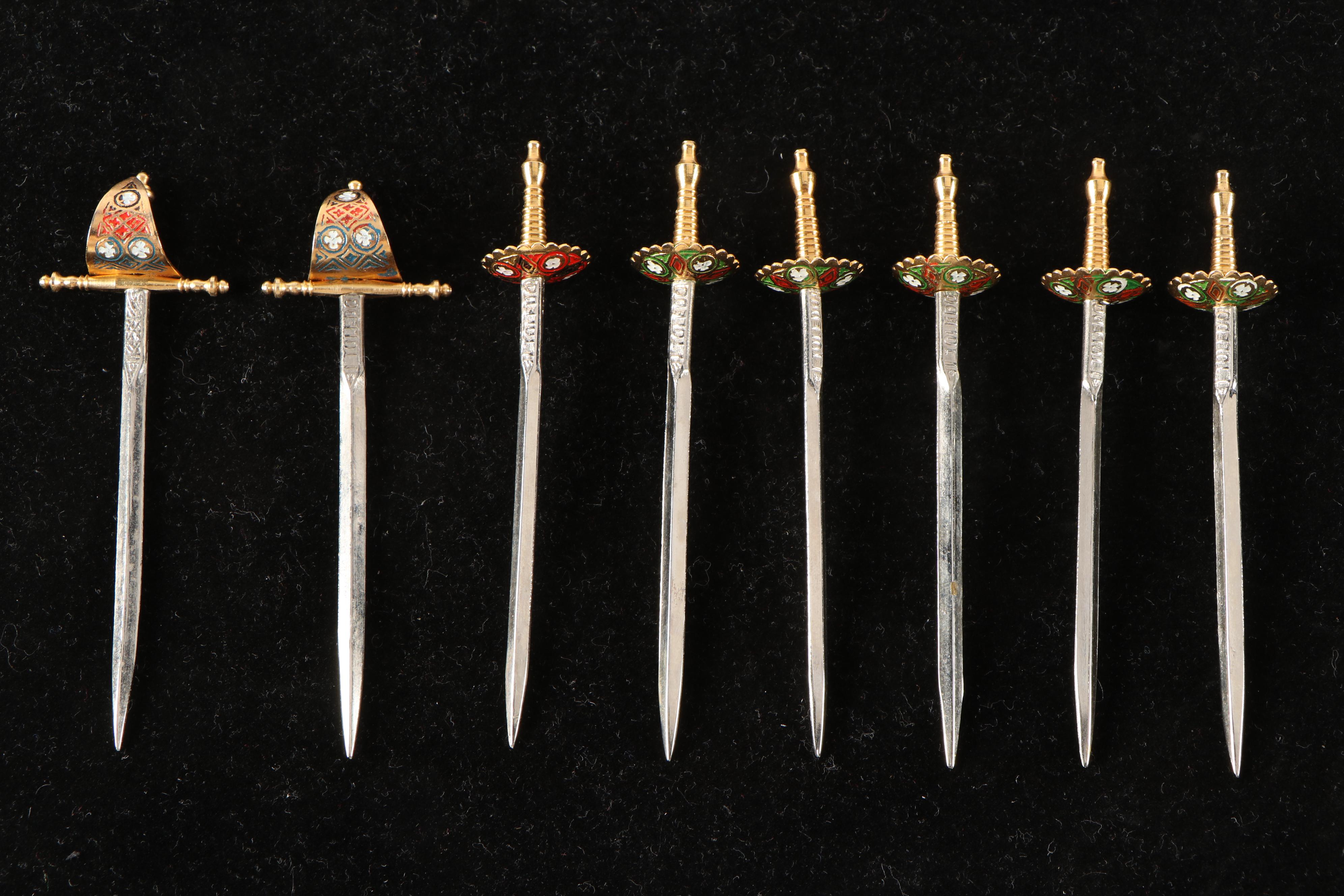 Toledo Spanish Metal Cocktail Swords with Stand, Mid-20th Century | EBTH