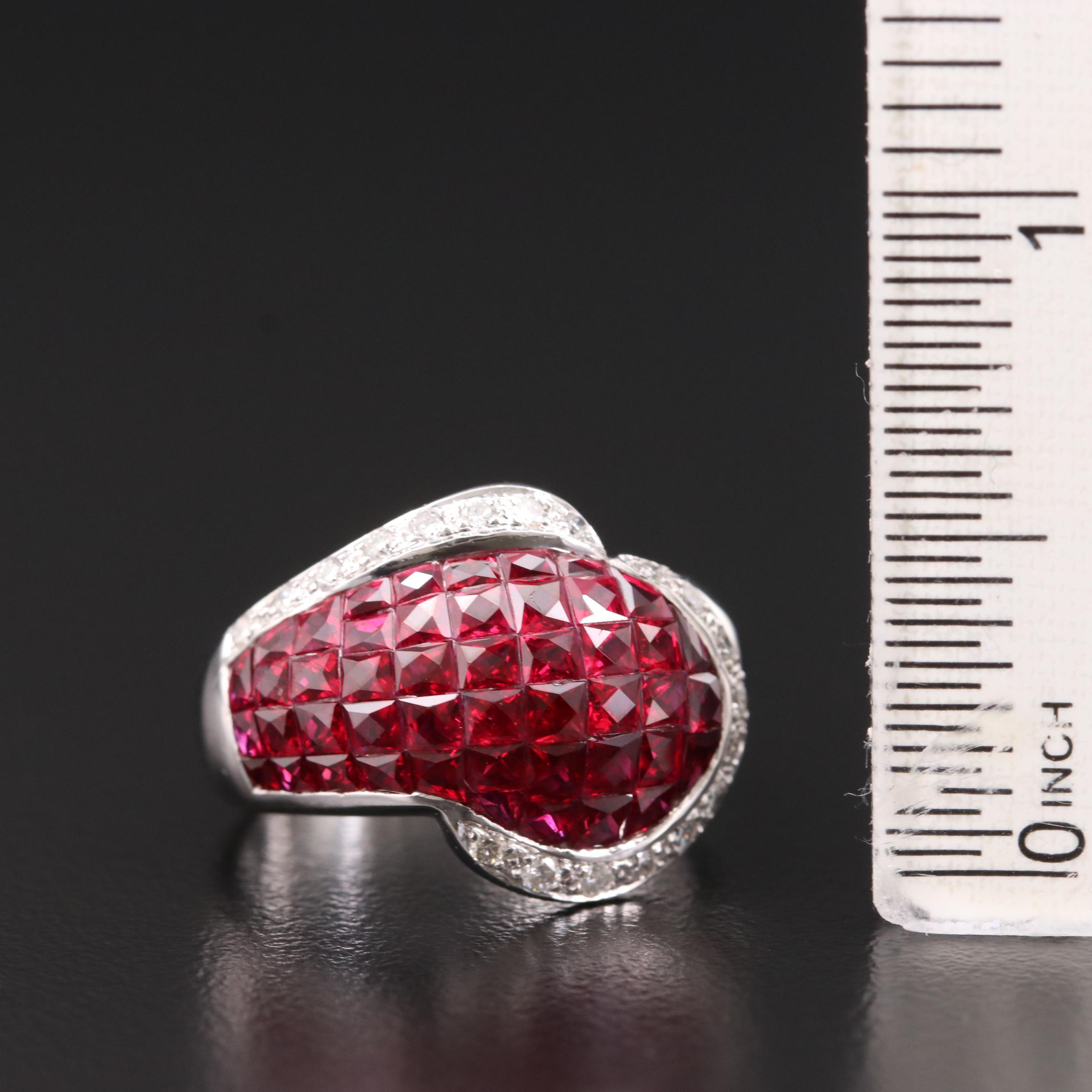 18K White Gold Ruby and Diamond Ring | EBTH