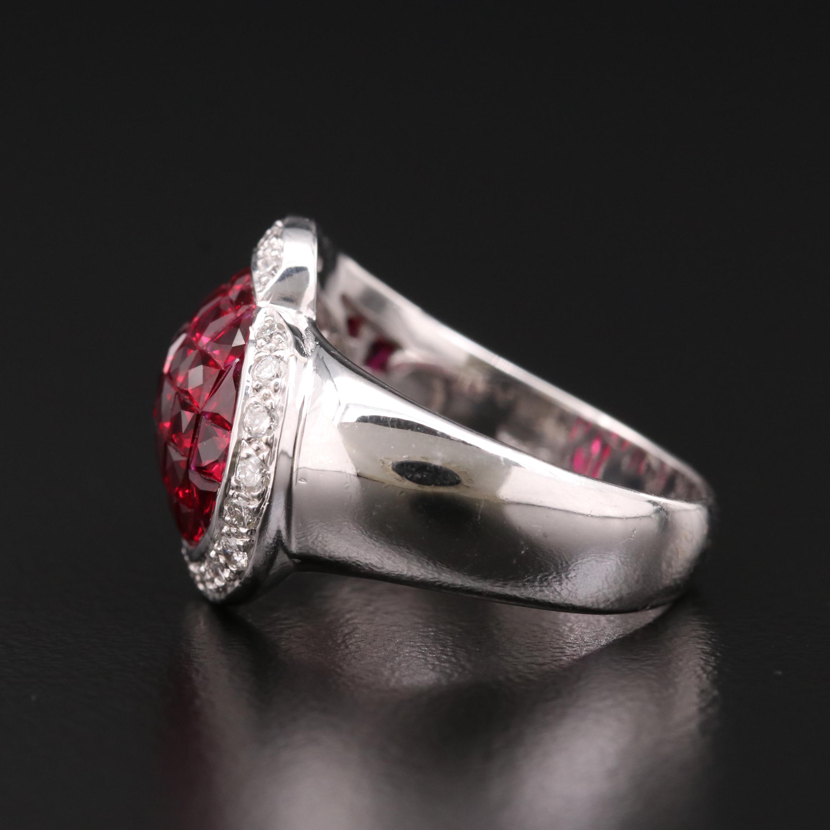18K White Gold Ruby and Diamond Ring | EBTH
