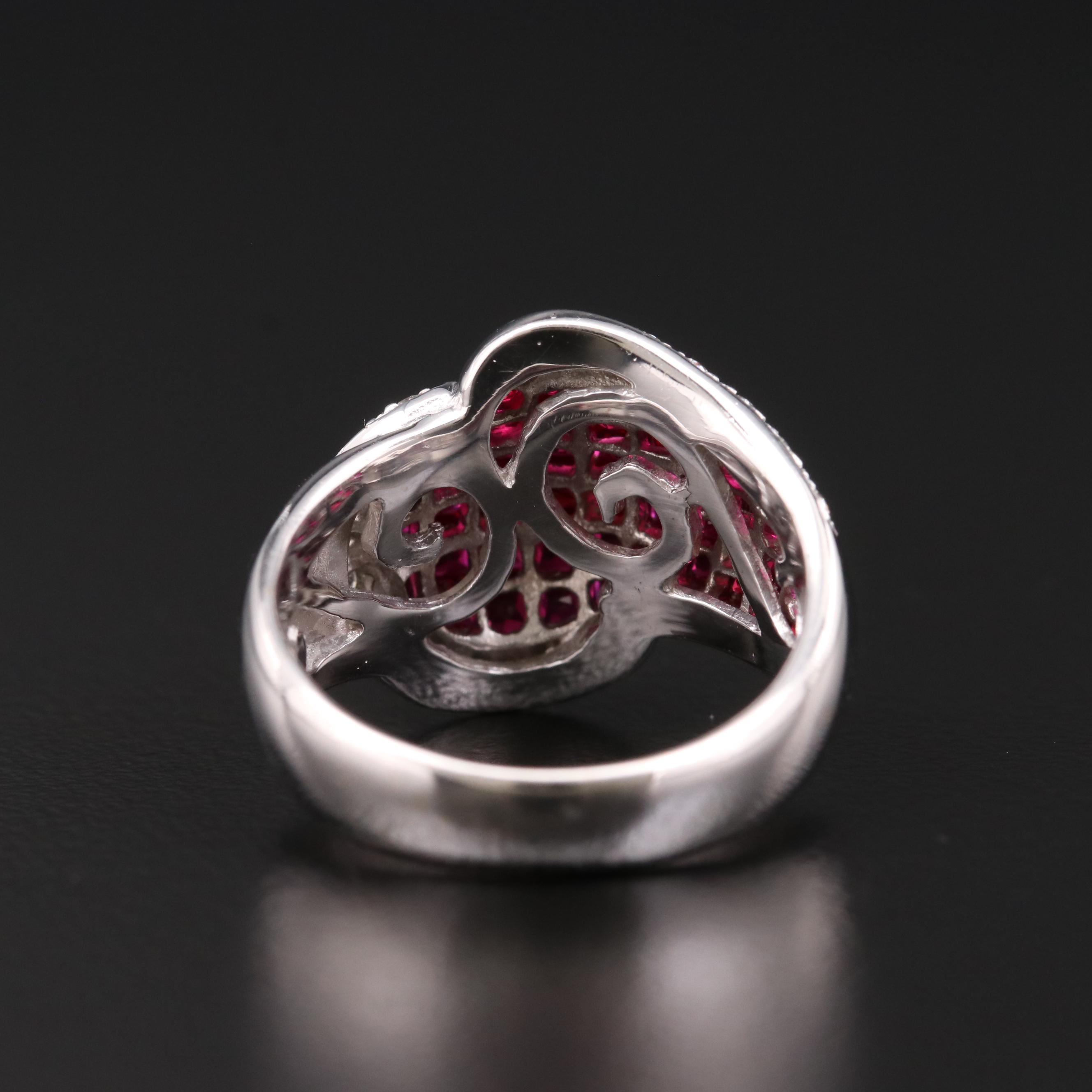 18K White Gold Ruby and Diamond Ring | EBTH