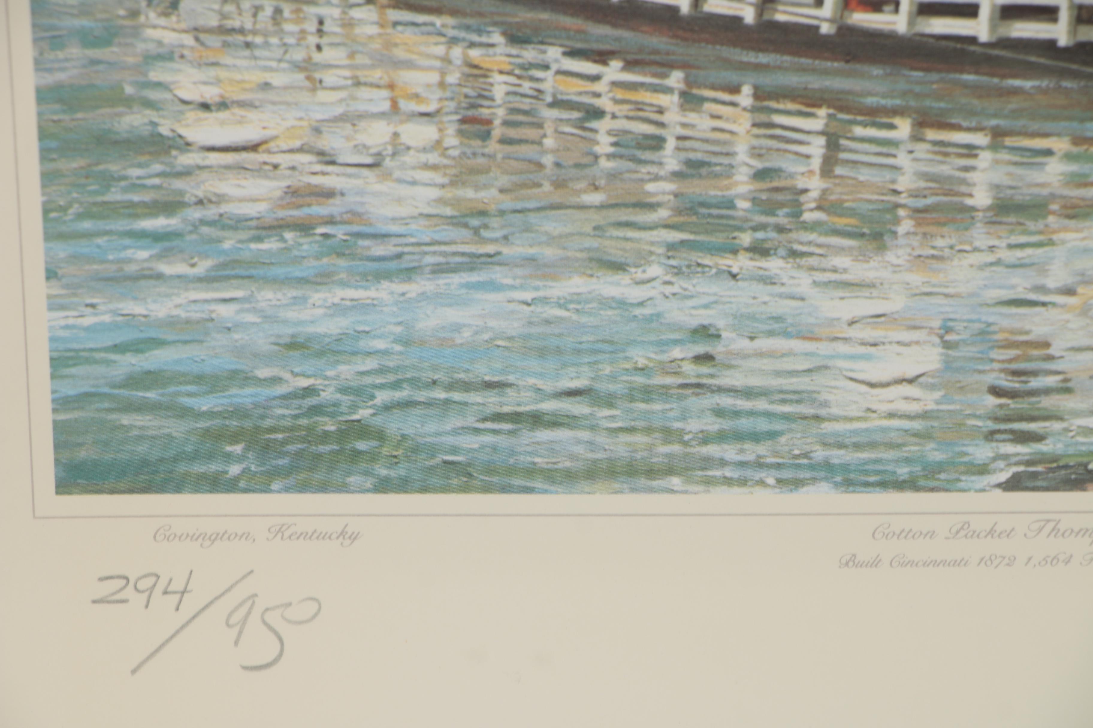 Michael Blaser Offset Lithograph "The Public Landing: Cincinnati, 1875 ...